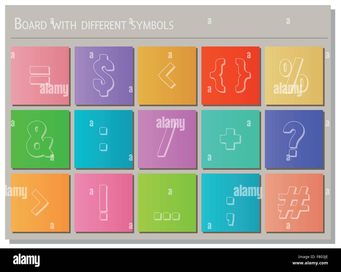 board with different symbols Stock Vector Image & Art - Alamy