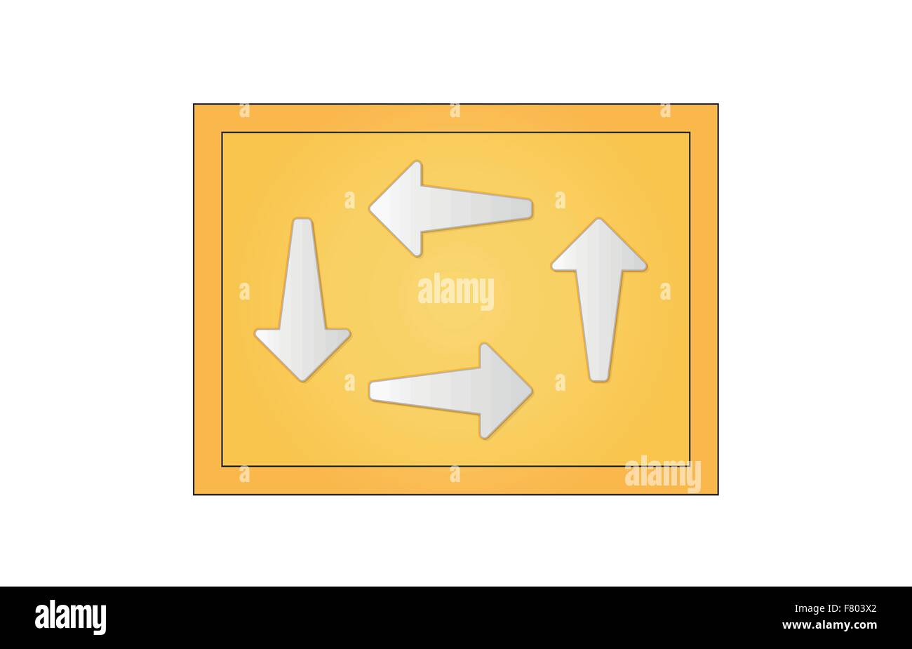 circle of the arrows in the yellow rectangle Stock Vector Image & Art ...