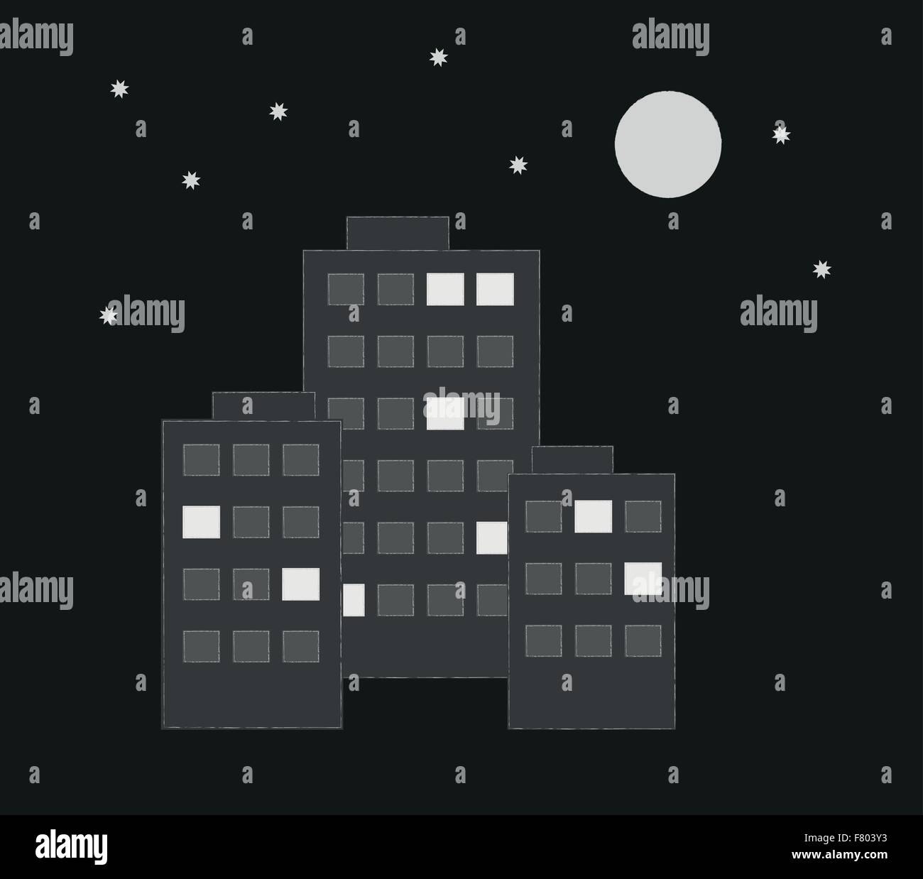 Dark night street image Stock Vector Images - Alamy