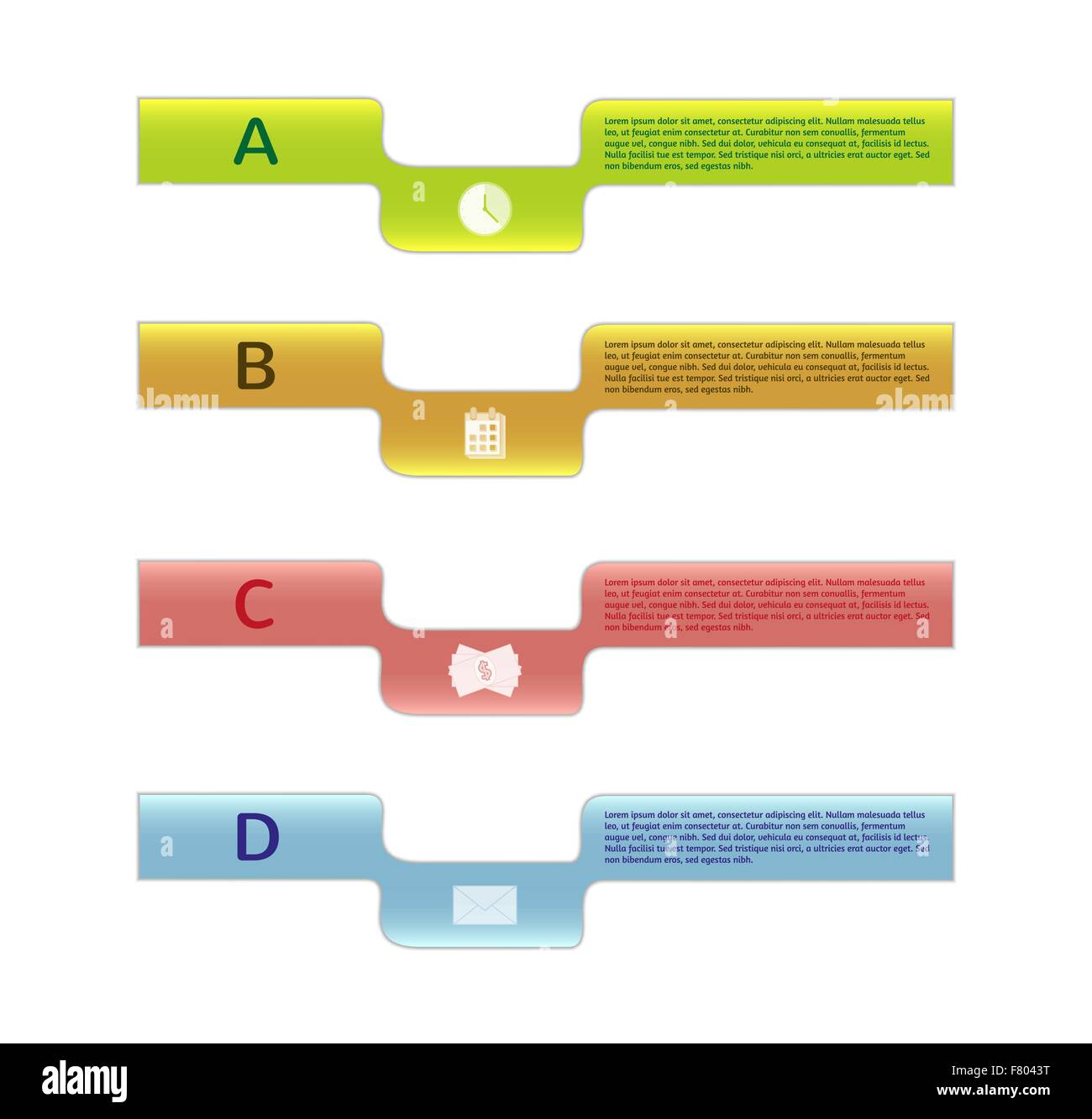 four labels with informations Stock Vector Image & Art - Alamy