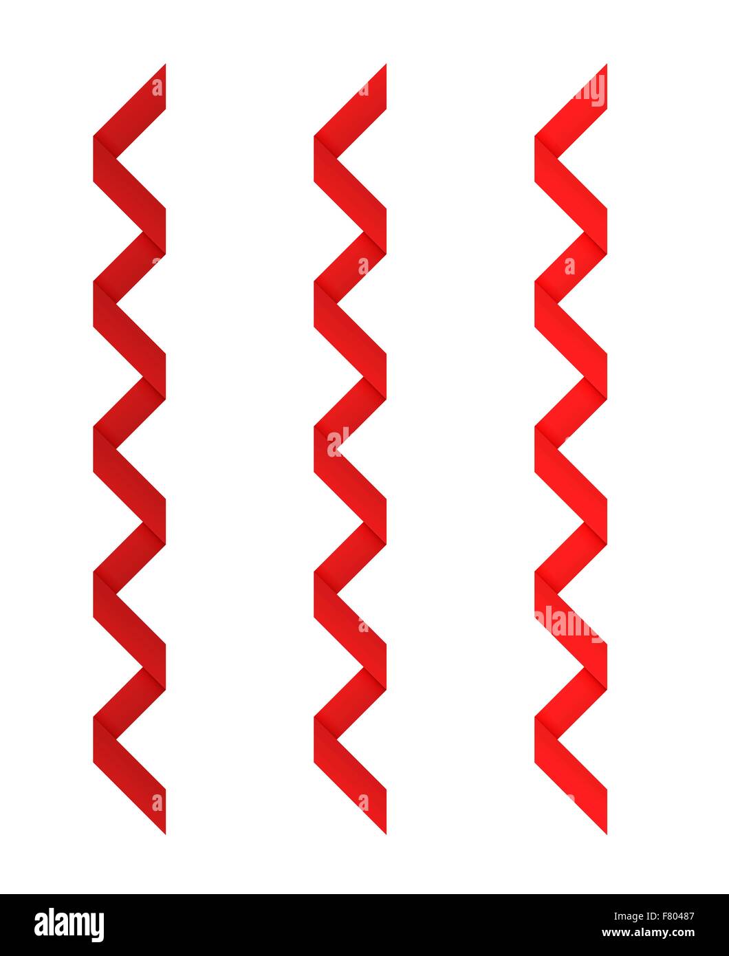 three different red twisted ribbons on white background Stock Vector ...