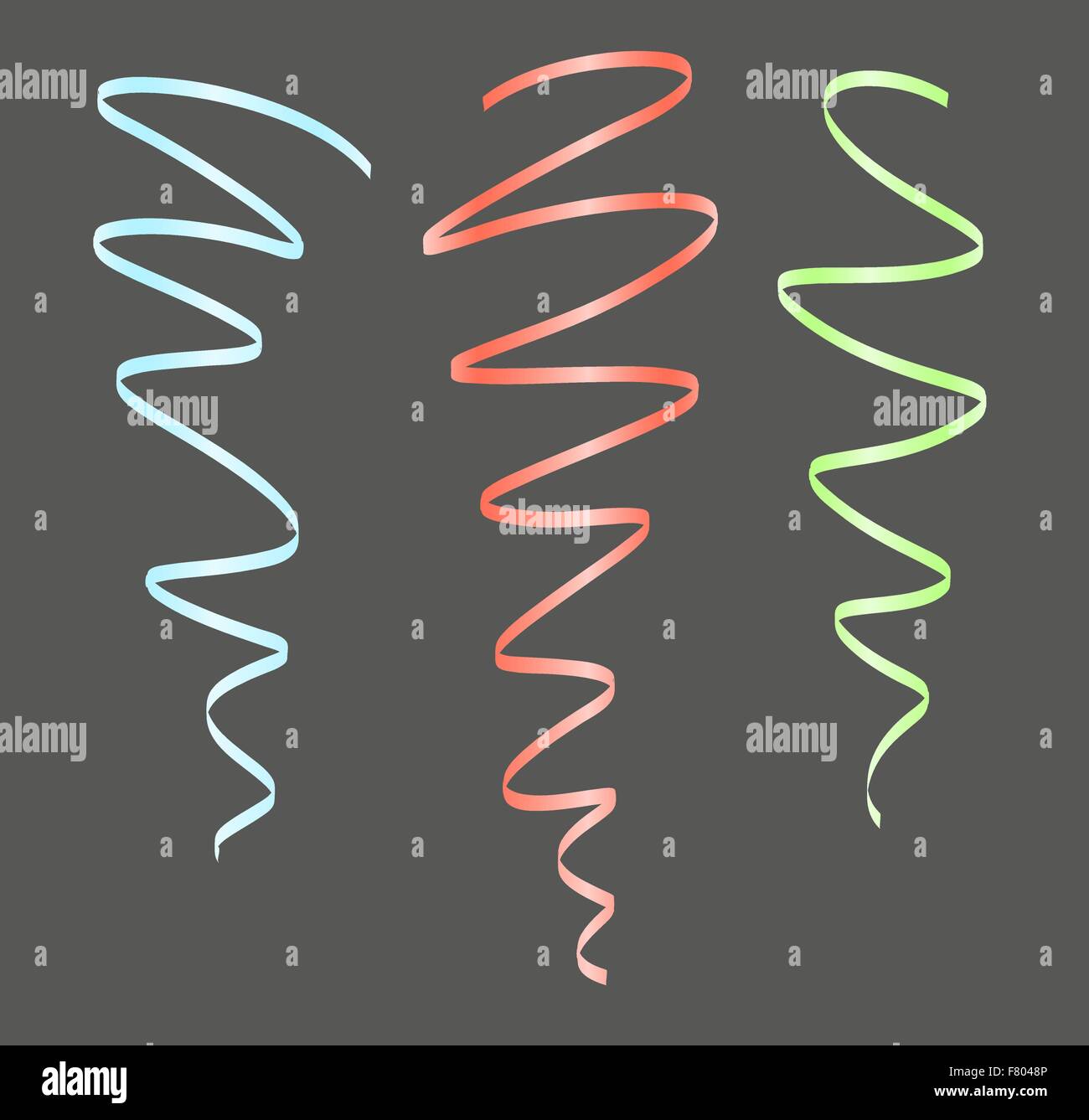 twisted shining ribbons with different colors on dark background Stock ...