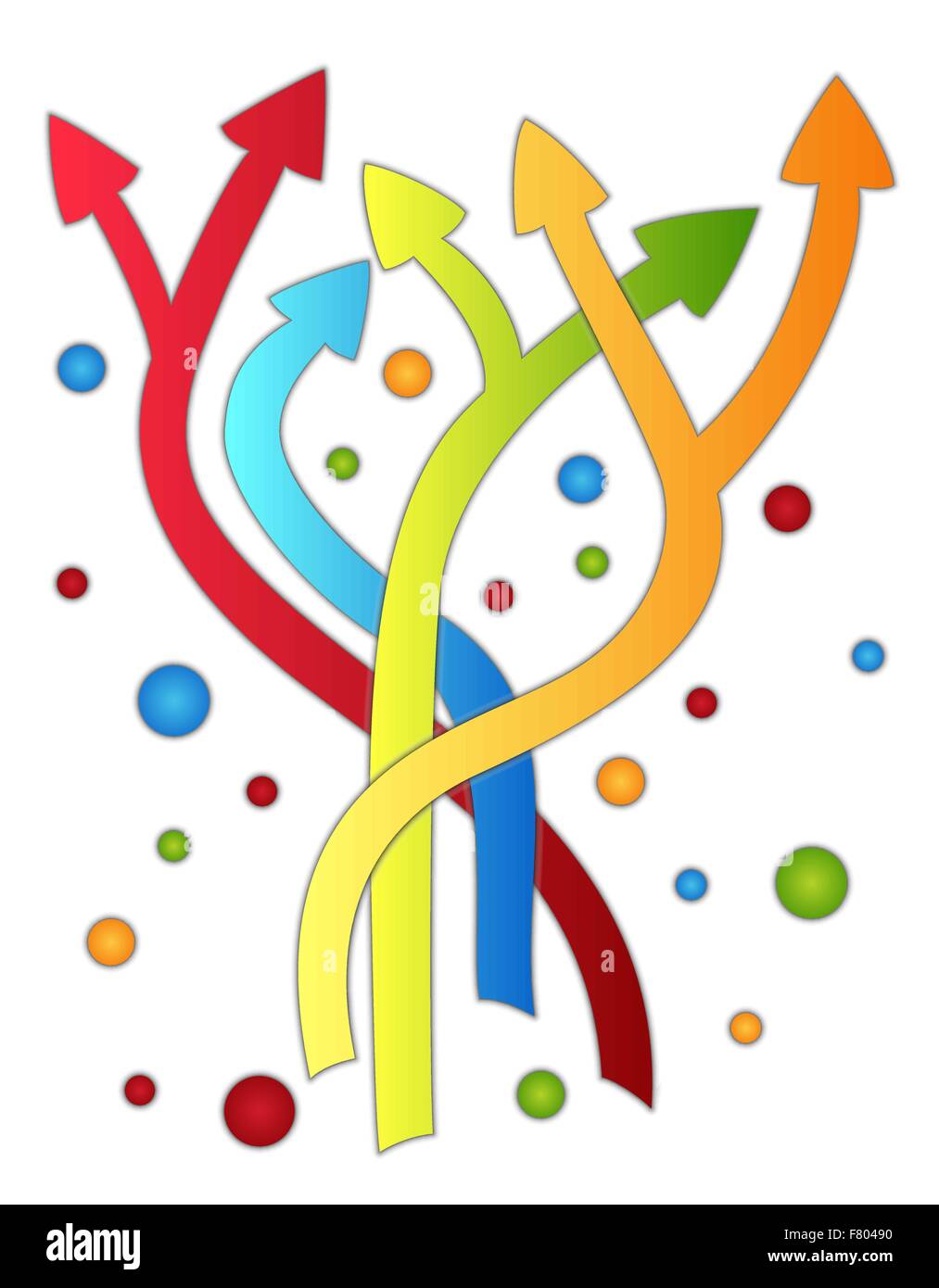 tangle of arrows as symbol of many different ways Stock Vector Image ...