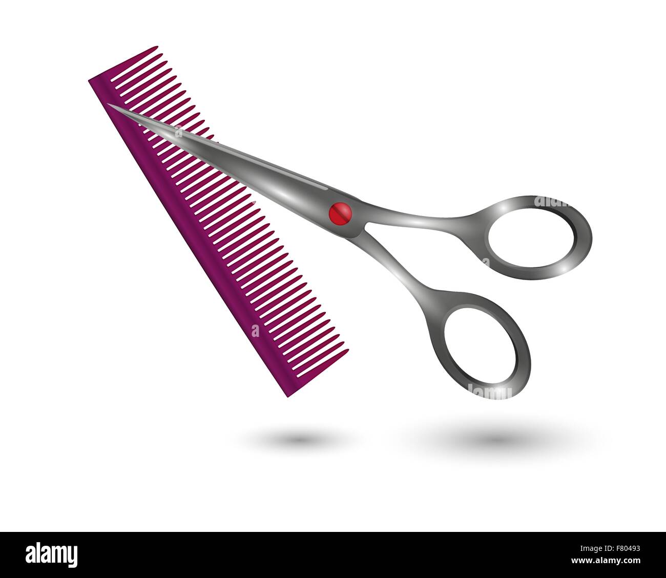Barber scissors and comb Stock Vector Images - Alamy