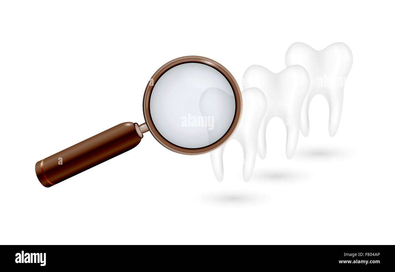 magnifying glass and white teeth Stock Vector Image & Art - Alamy