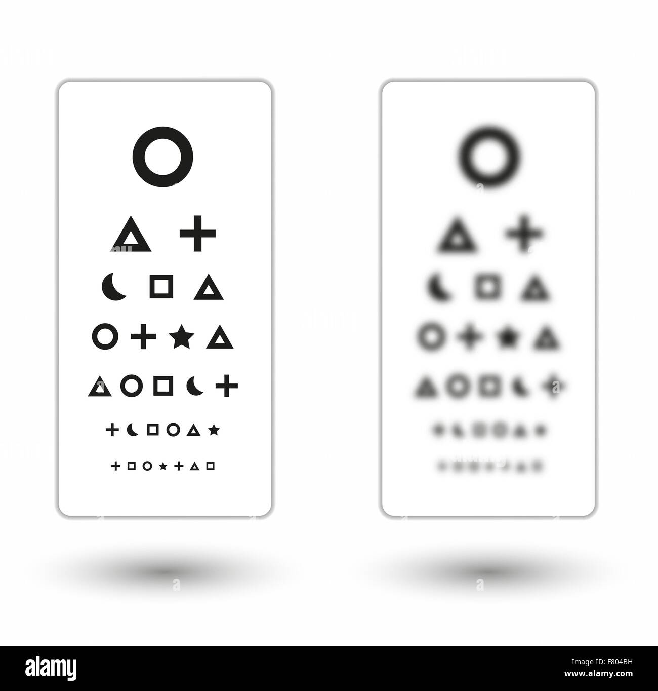 sharp and unsharp snellen chart with symbols for children Stock Vector ...