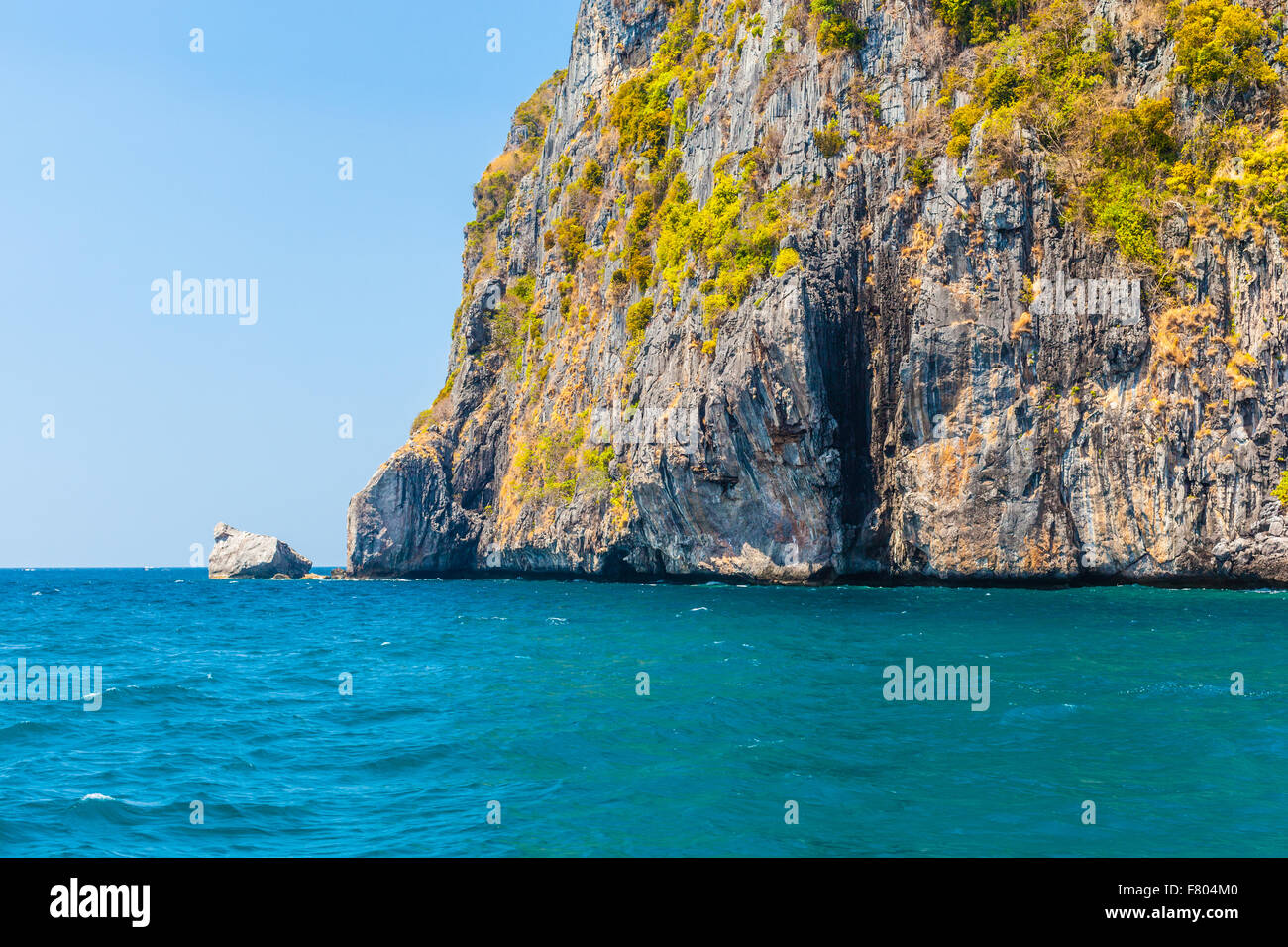The majestic cliffs of Phi Phi Island tropical paradise, Thailand, in ...