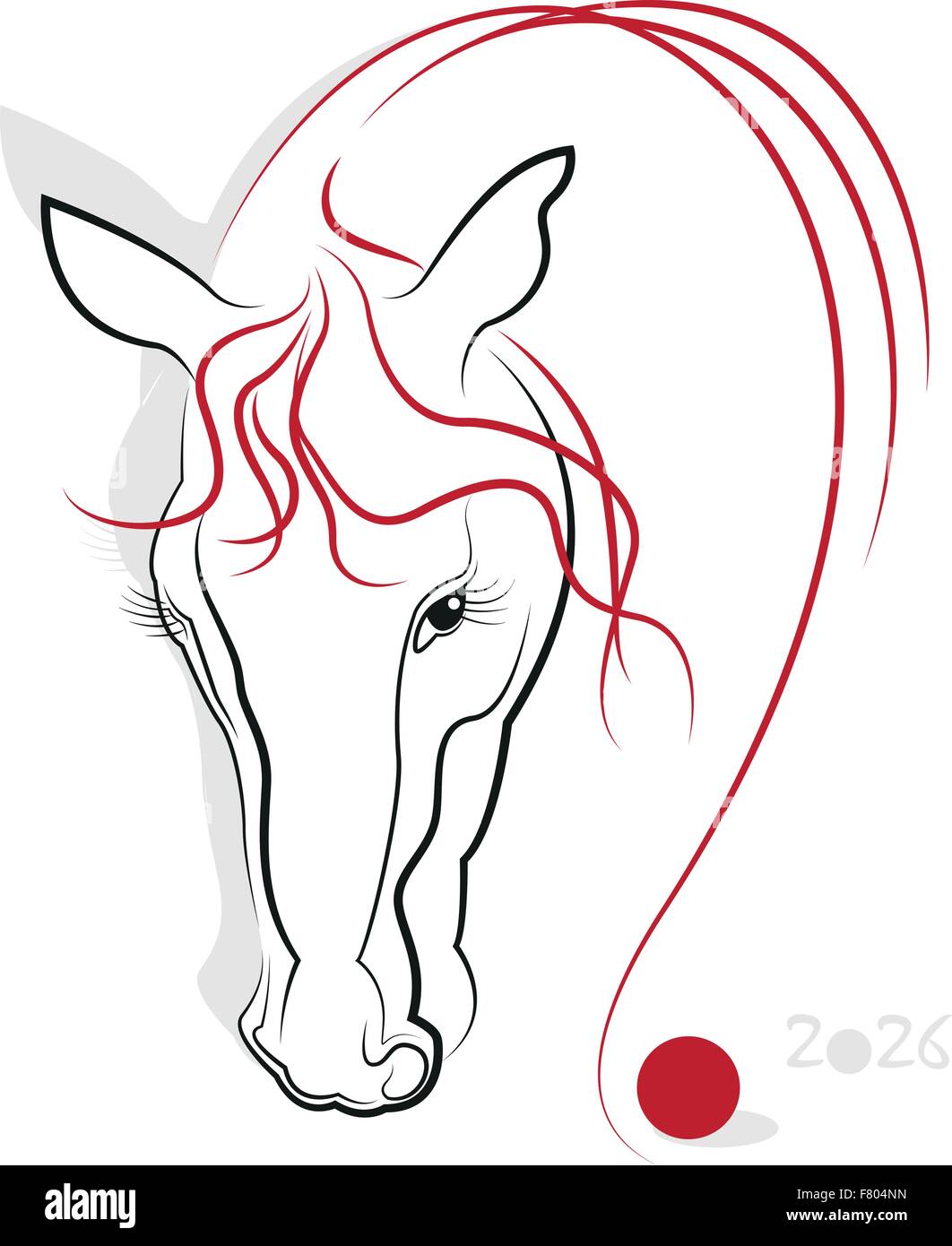 Chinese new year 2026 of the Horse. Greeting or invitation card for the ...