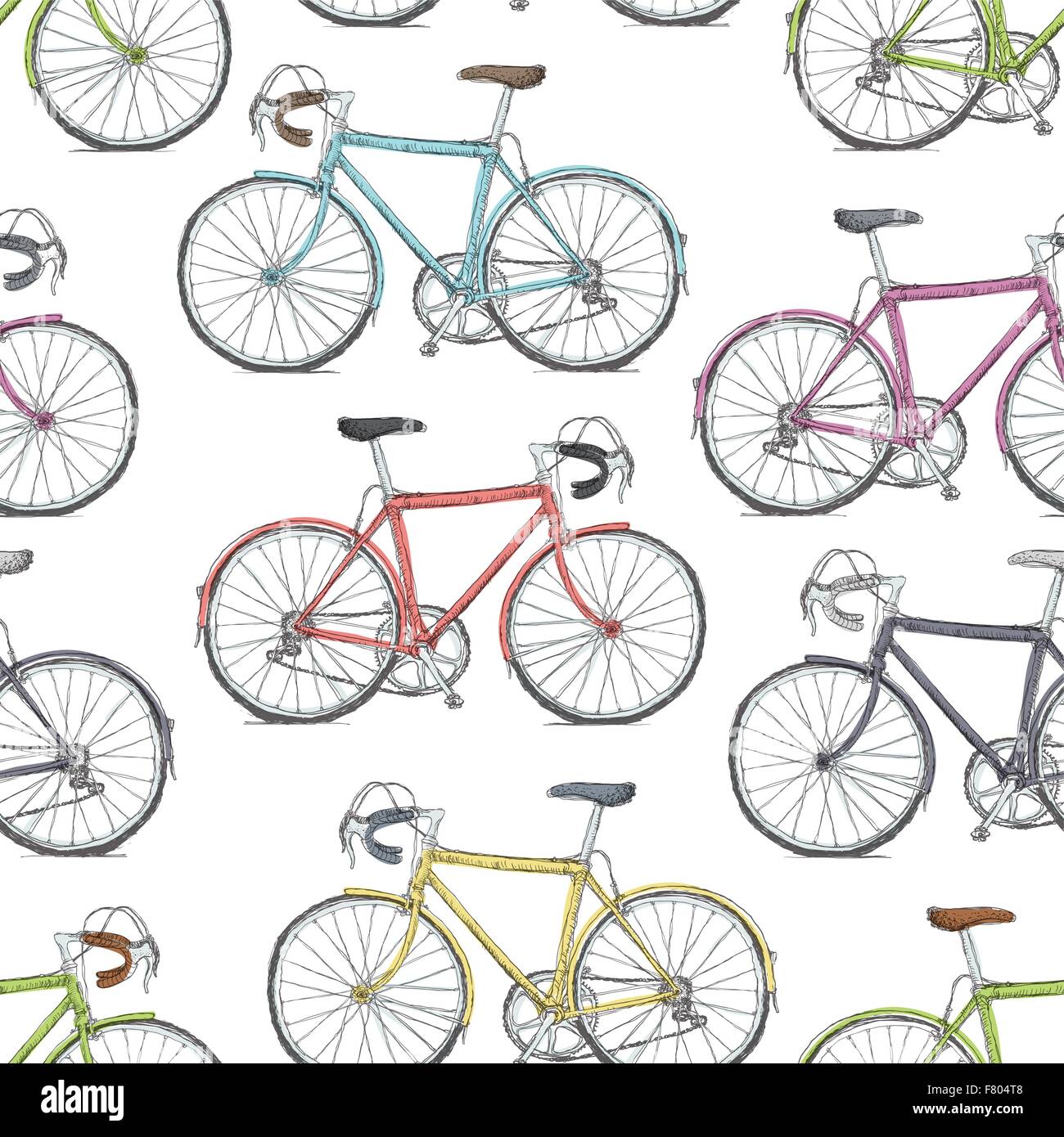 Seamless bike pattern hi-res stock photography and images - Alamy