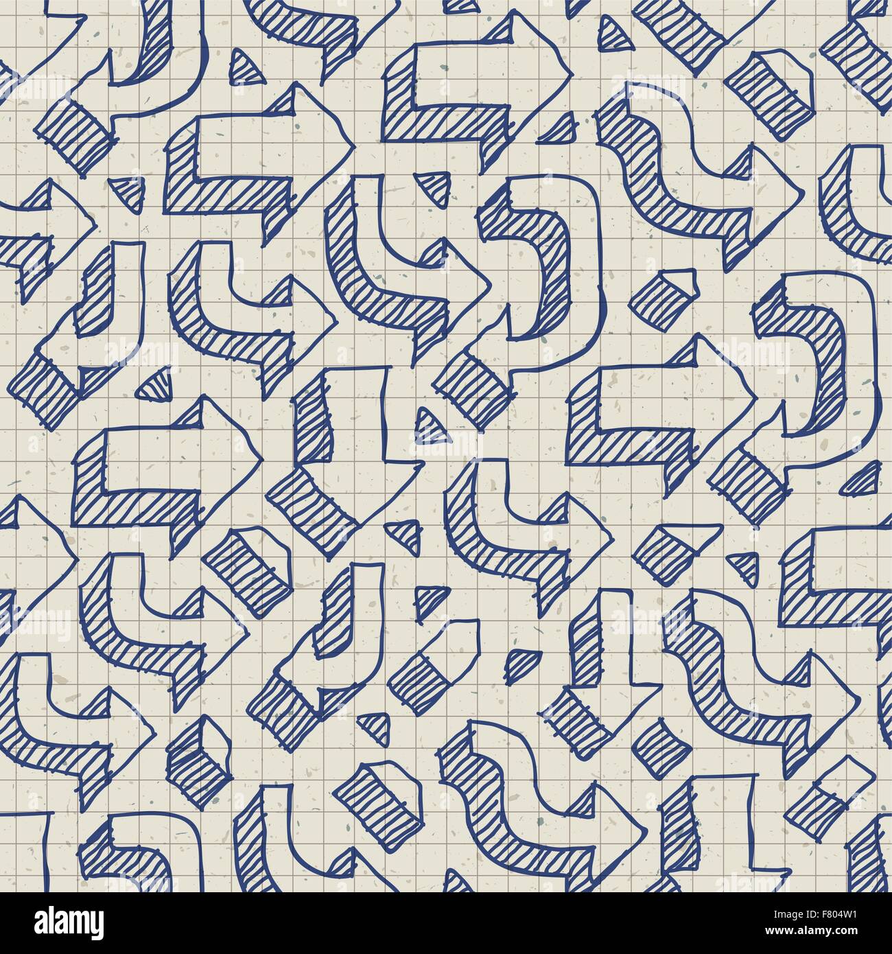 Arrows Seamless Pattern on Paper of Exercise Book Stock Vector Image ...