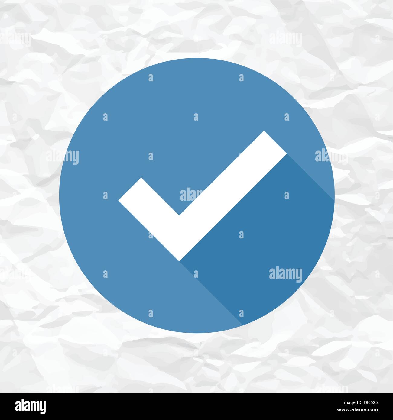 Check Mark Icon on Crumpled Paper Texture Stock Vector Image & Art - Alamy
