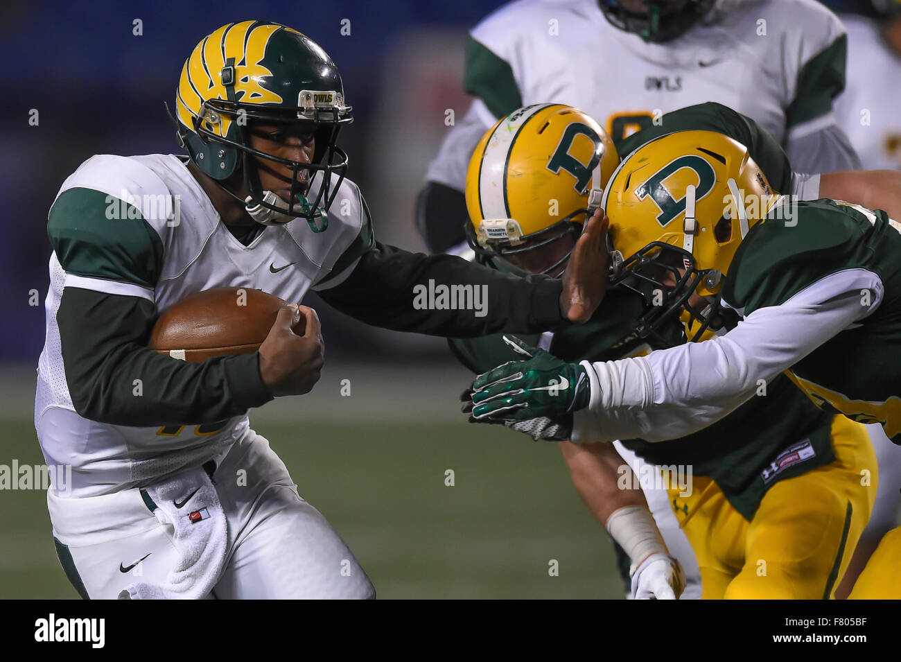 Baltimore, MD, USA. 03rd Dec, 2015. Dundalk quarterback Darrius Sample ...