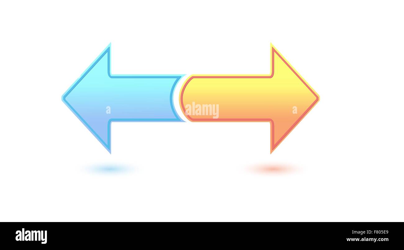 Two arrows opposite direction Stock Vector Images - Alamy