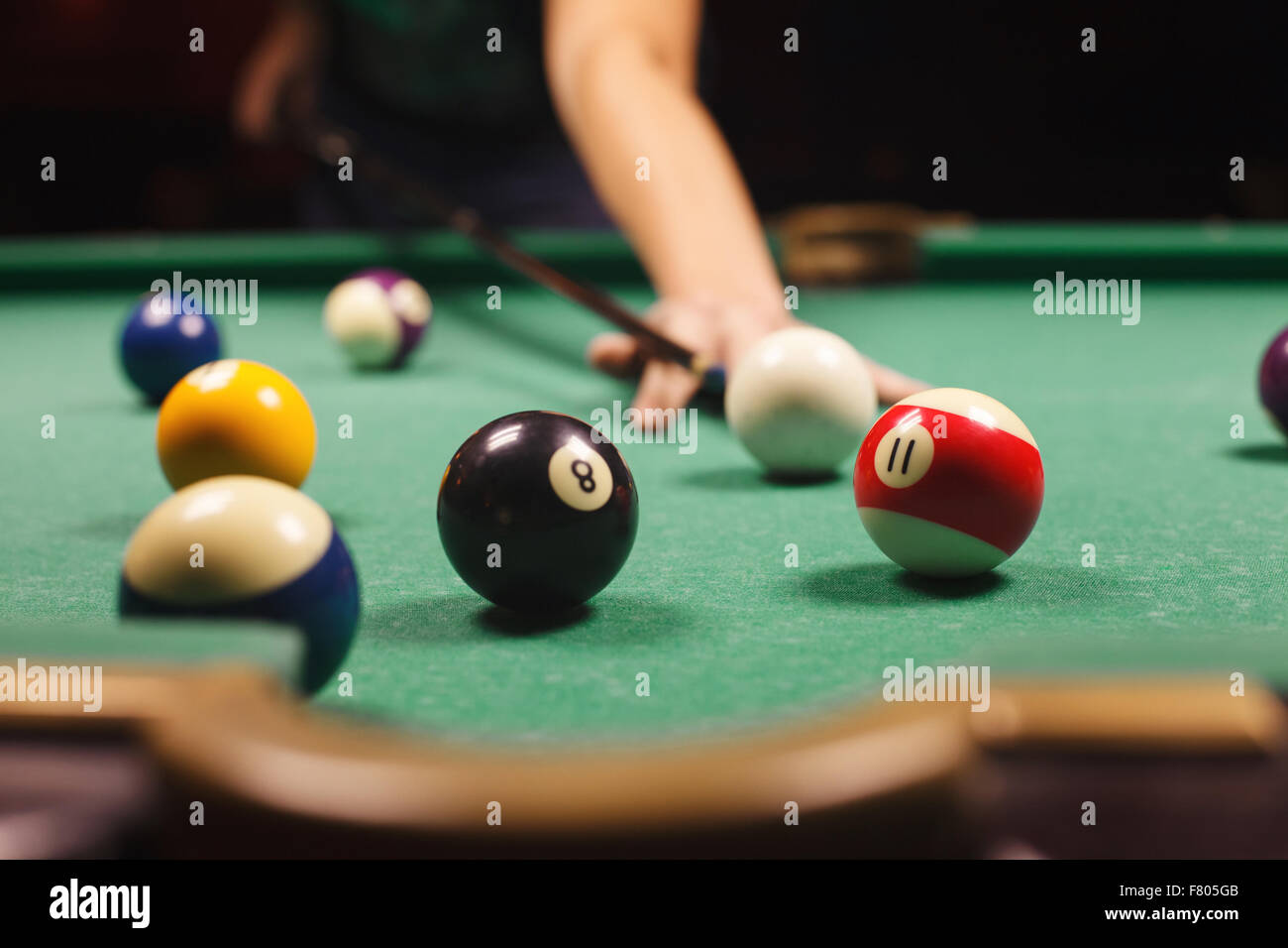 man playing billiard Stock Photo - Alamy