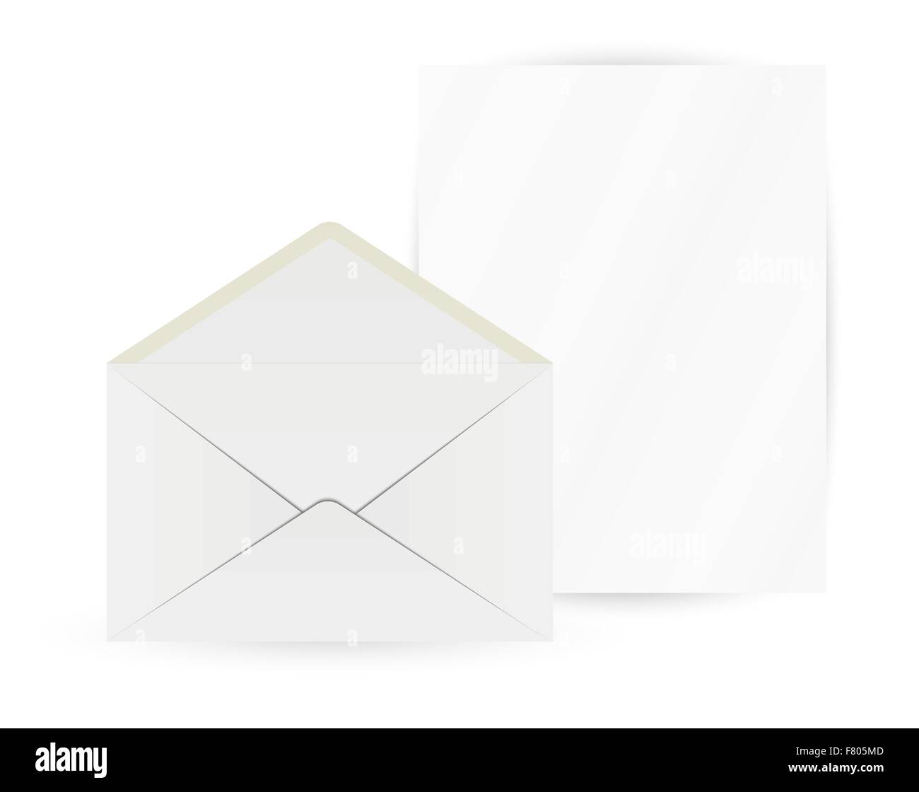White blank open envelope hi-res stock photography and images - Alamy