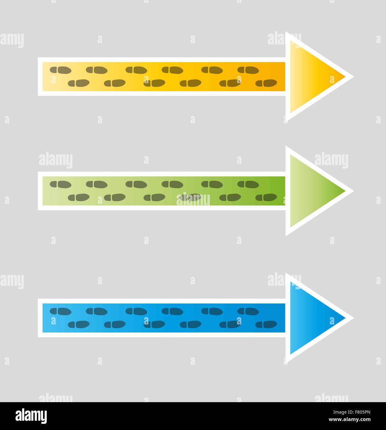 blue, green and yellow arrows with footprints Stock Vector Image & Art ...