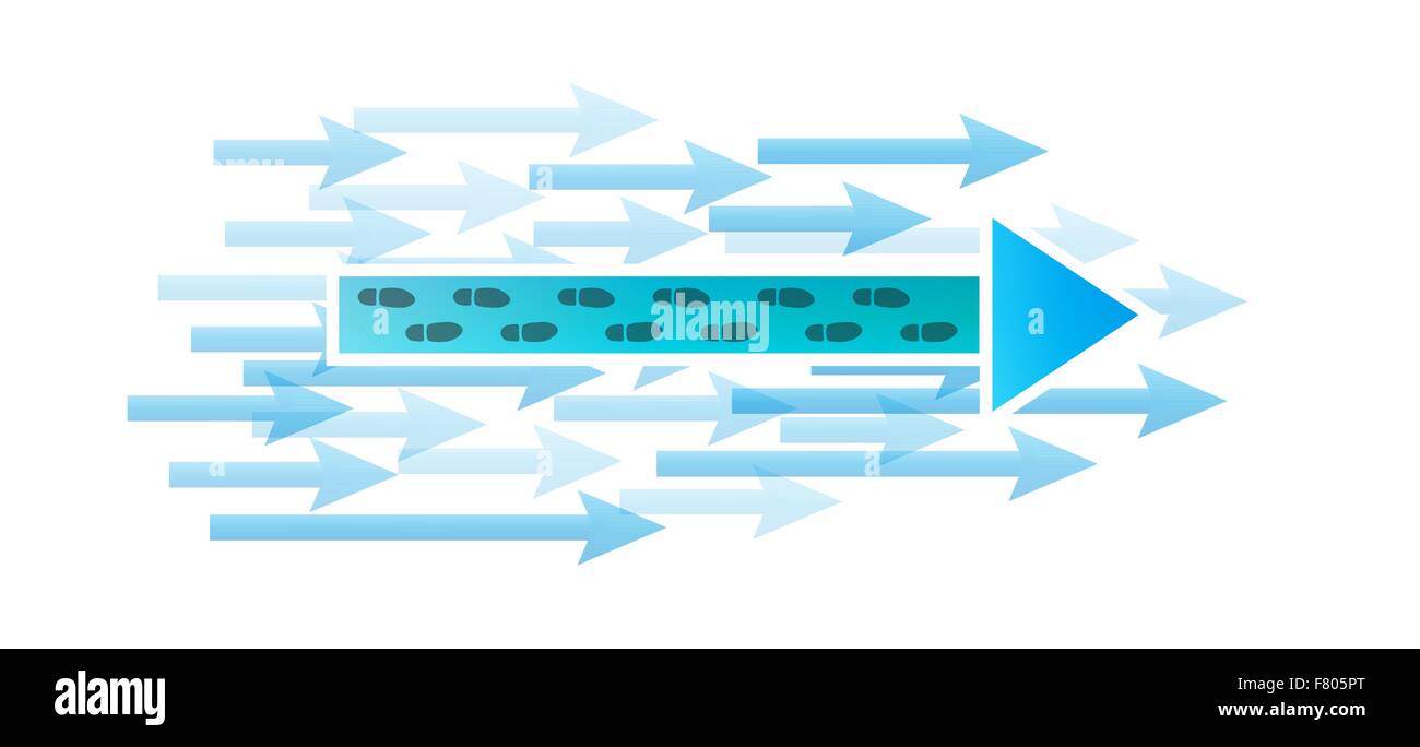 blue arrow with footprints Stock Vector Image & Art - Alamy