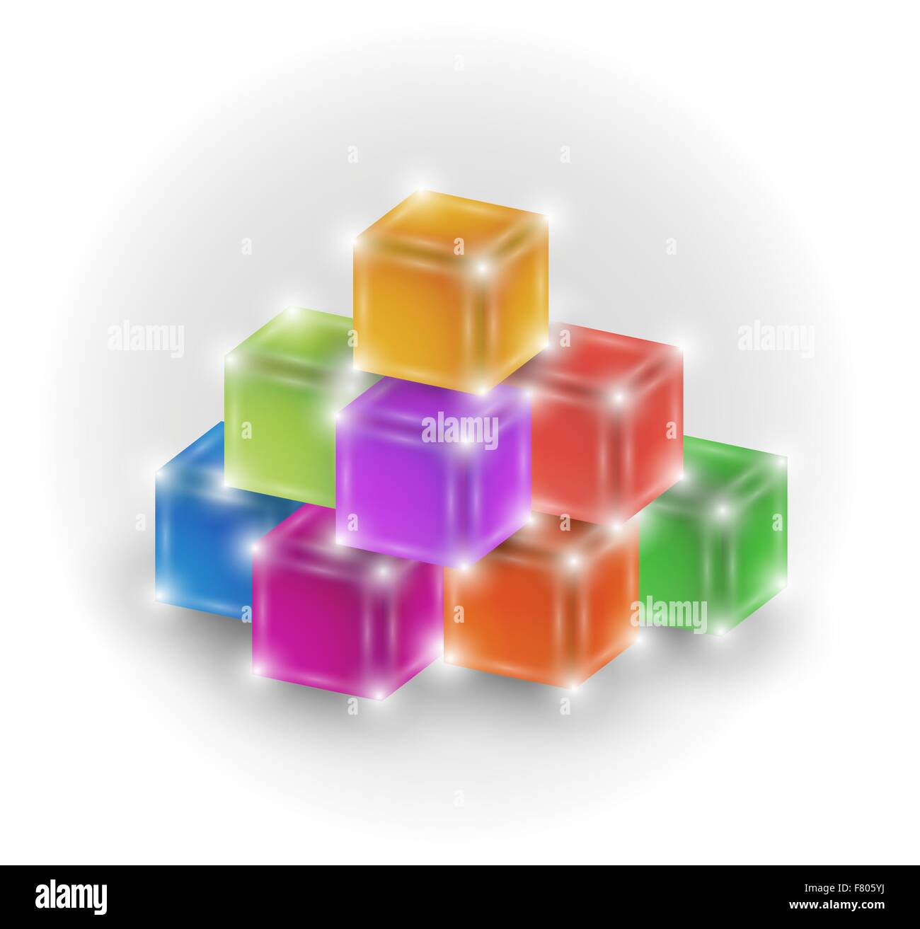 pyramid of cubes Stock Vector Image & Art - Alamy