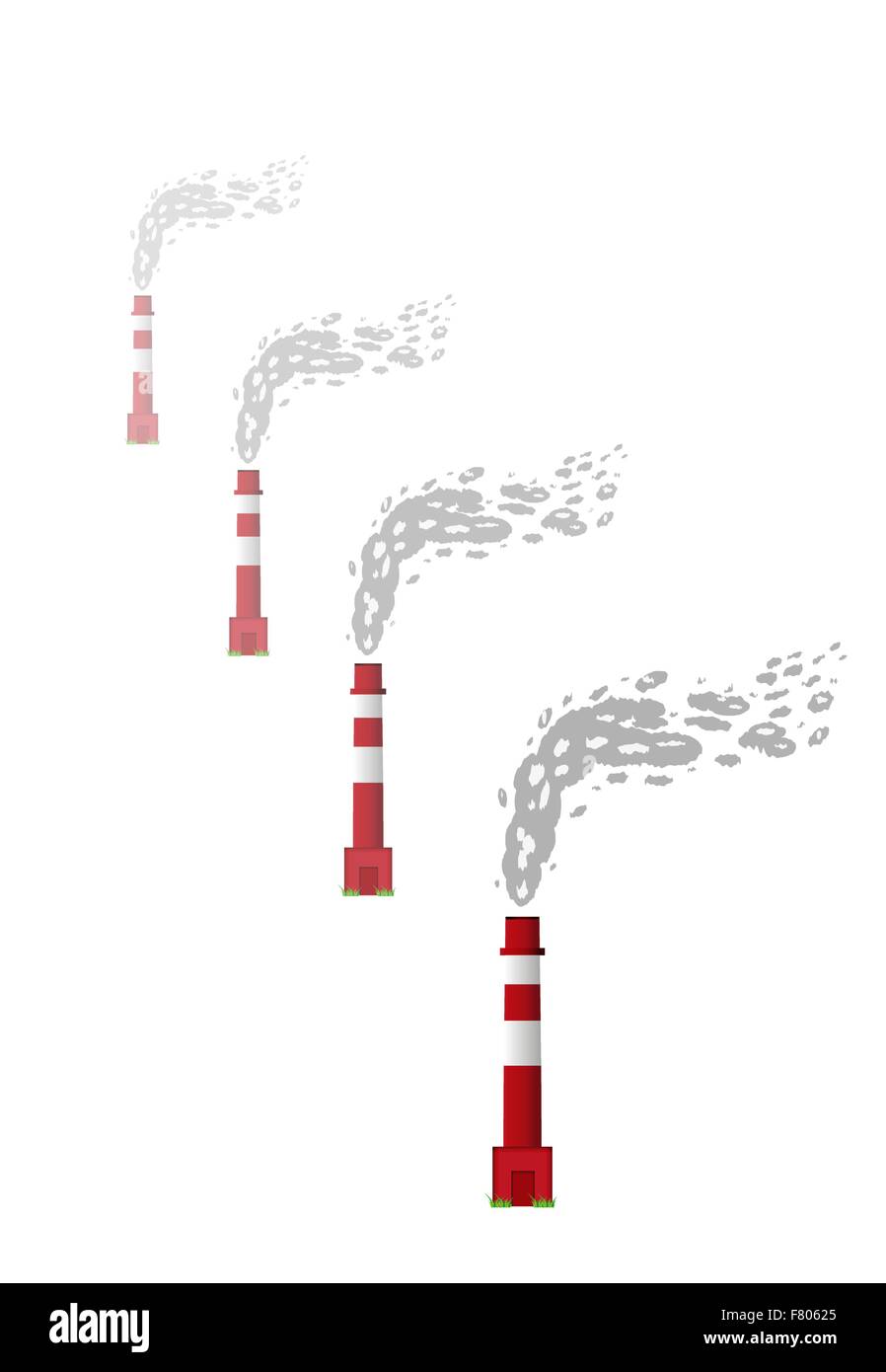 Industrial factory building smoking chimneys Stock Vector Images - Alamy