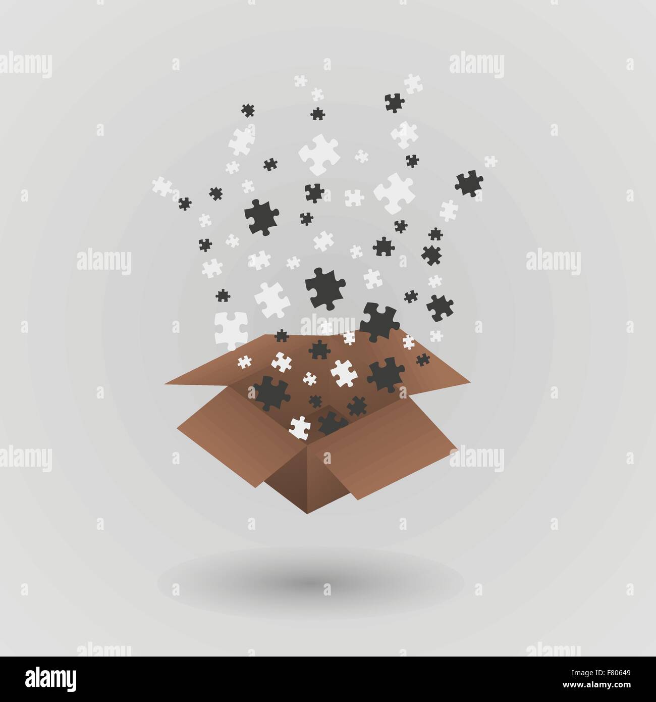 brown paper box and puzzle pieces Stock Vector Image & Art - Alamy