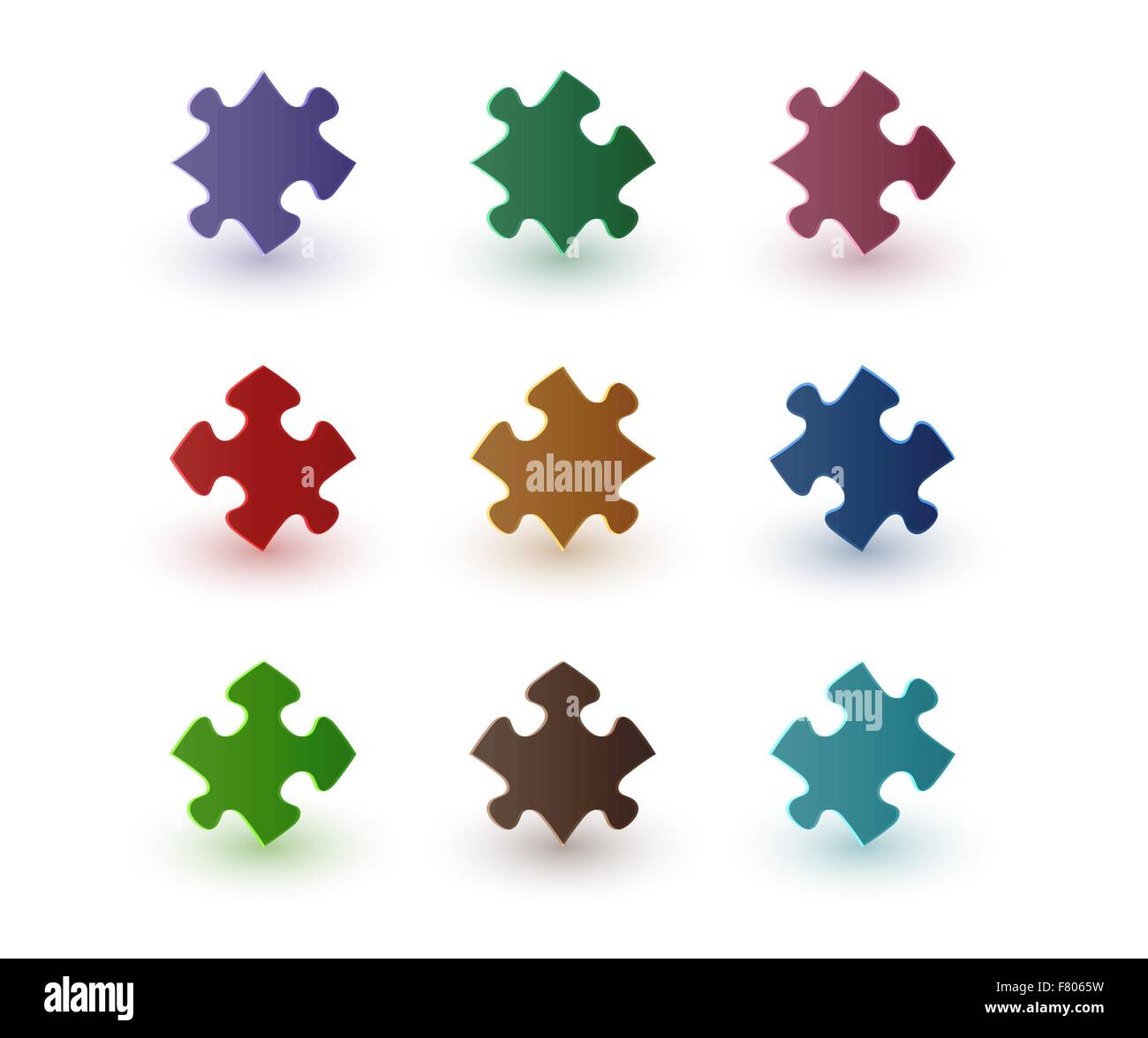 color puzzle pieces Stock Vector Image & Art - Alamy