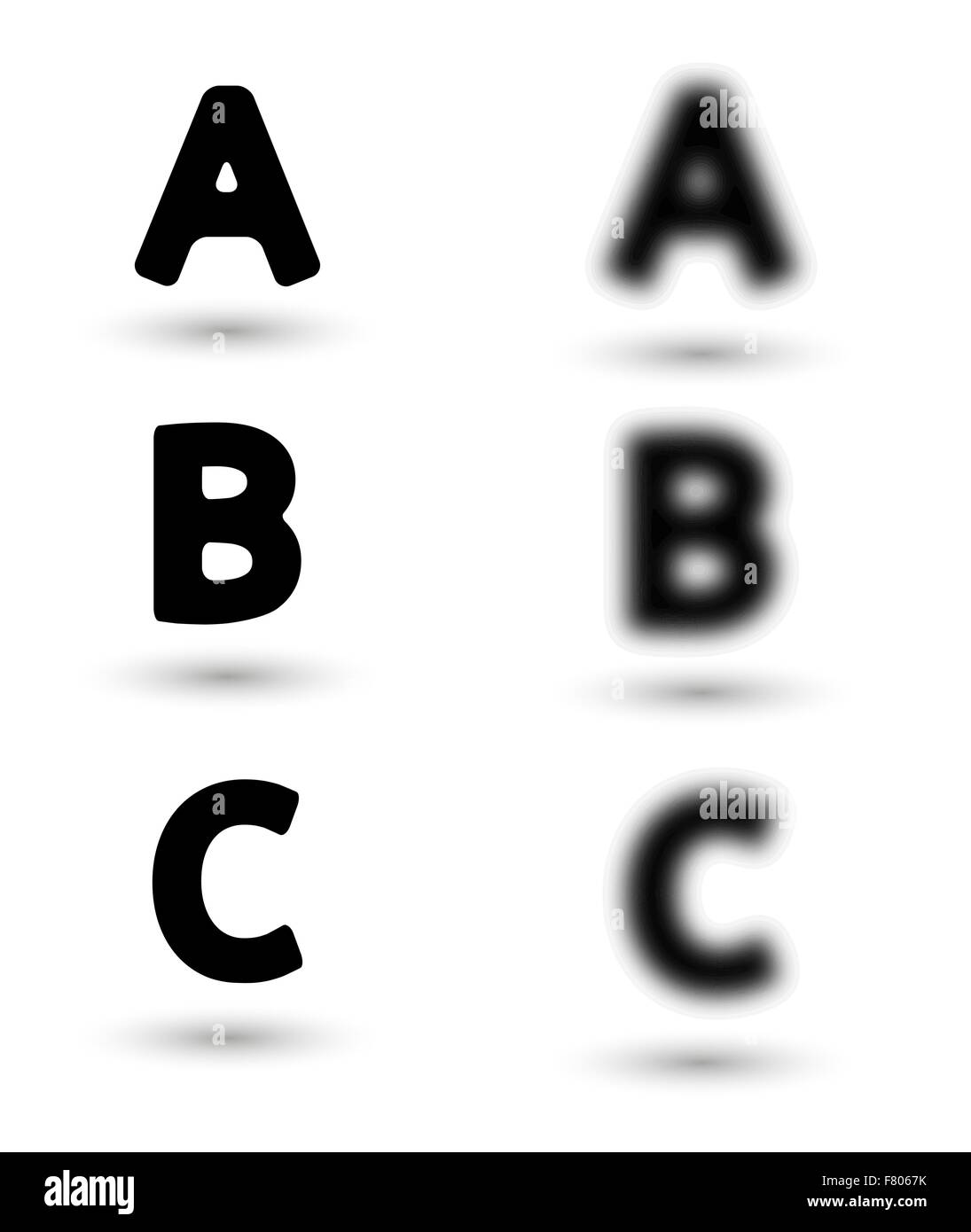 sharp and unsharp alphabet letters / font Stock Vector Image & Art - Alamy