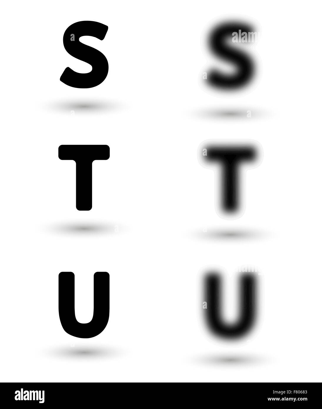 sharp and unsharp alphabet letters / font Stock Vector Image & Art - Alamy