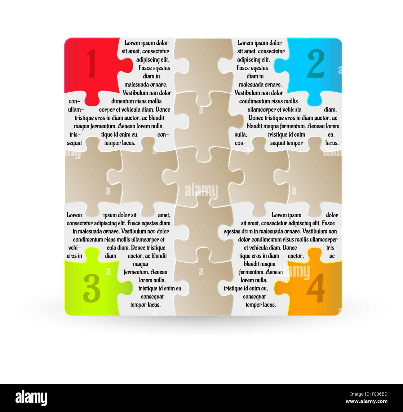 Jigsaw puzzle infographic template hi-res stock photography and images ...