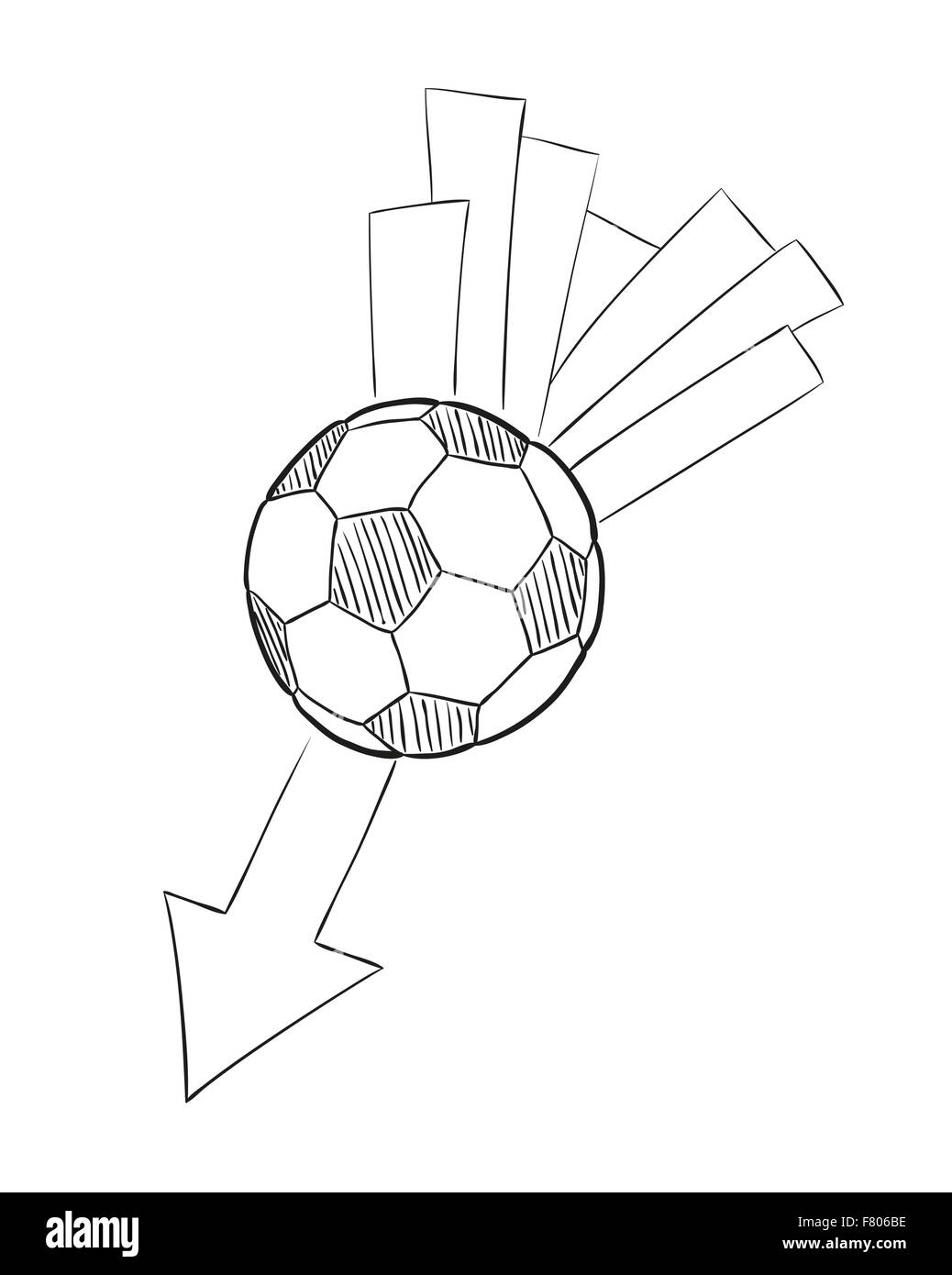 sketch of the flying football ball with arrow Stock Vector Image & Art ...