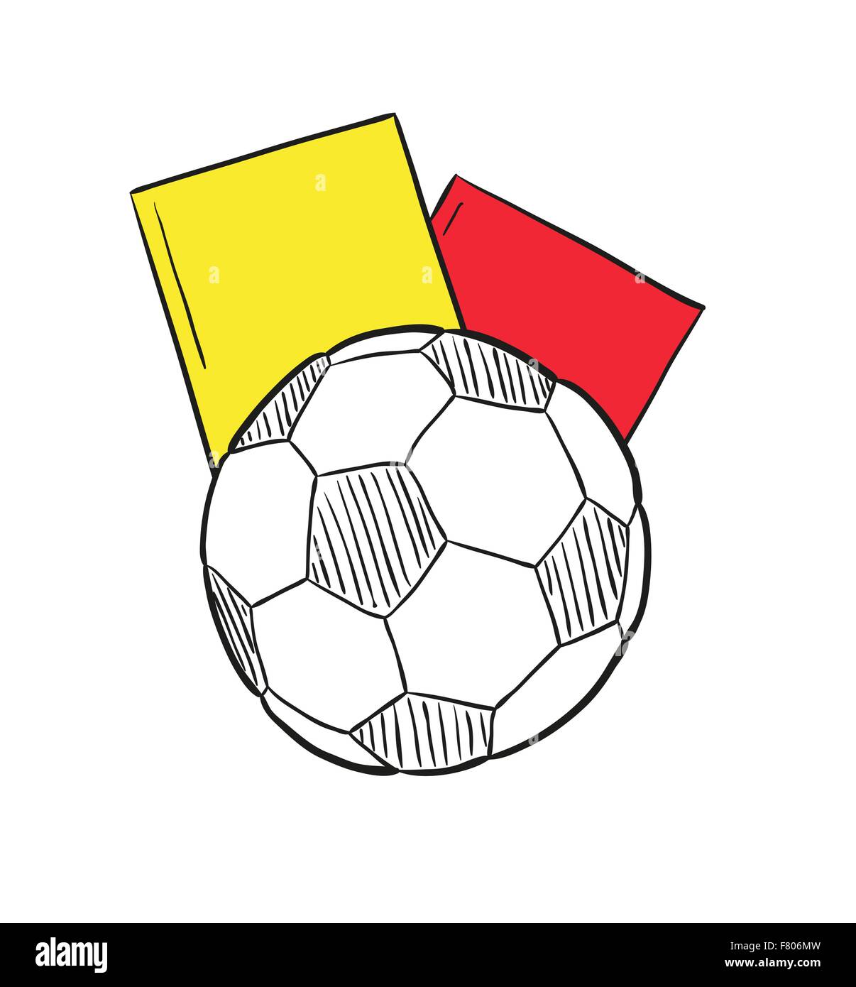 sketch of the football ball and two cards Stock Vector Image & Art - Alamy