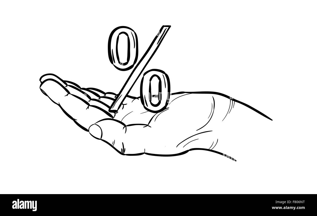 sketch of the percentage symbol and hand Stock Vector Image & Art - Alamy