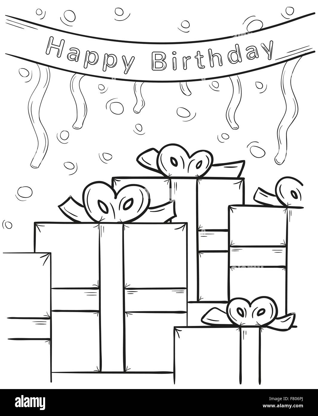 Birthday party background text Black and White Stock Photos & Images ...