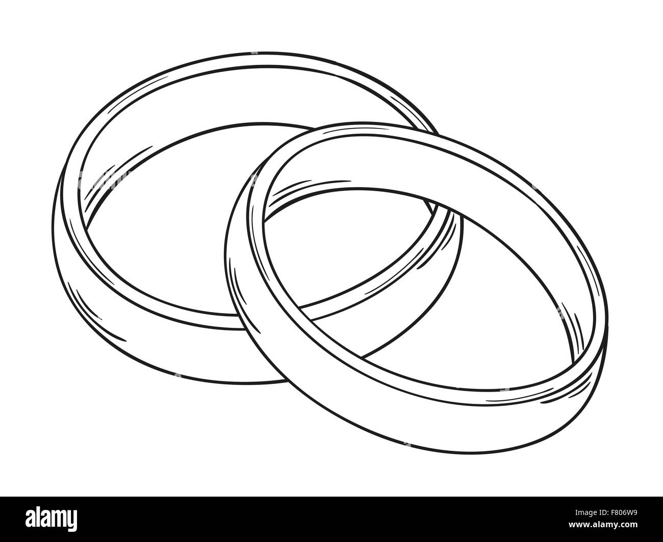 Wedding hand two rings Stock Vector Images - Alamy