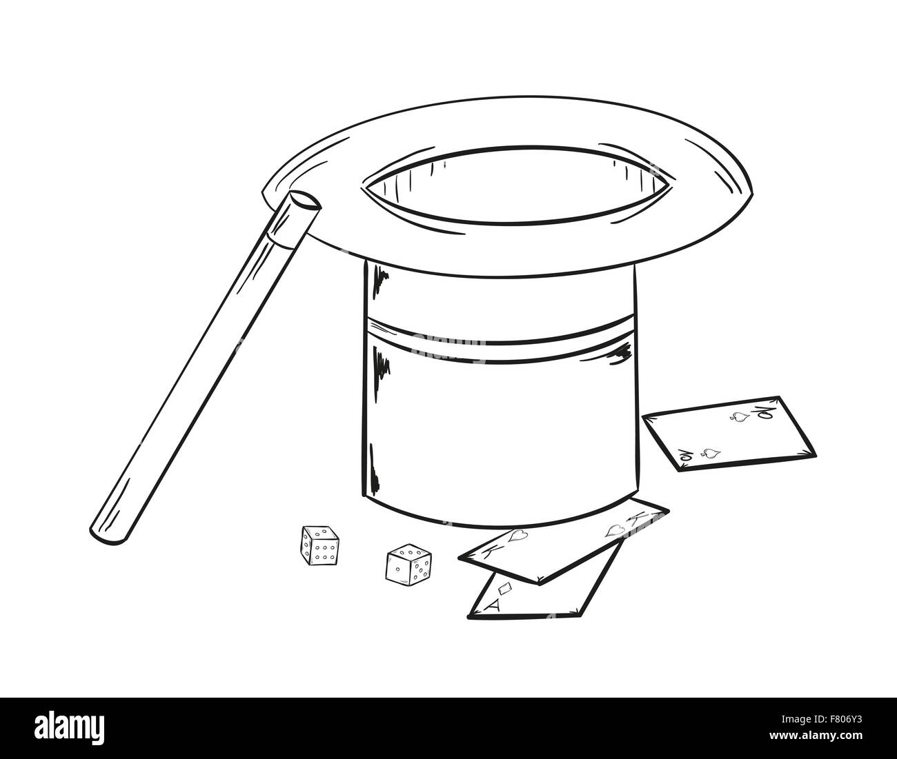 Magic trick wand Black and White Stock Photos & Images - Alamy