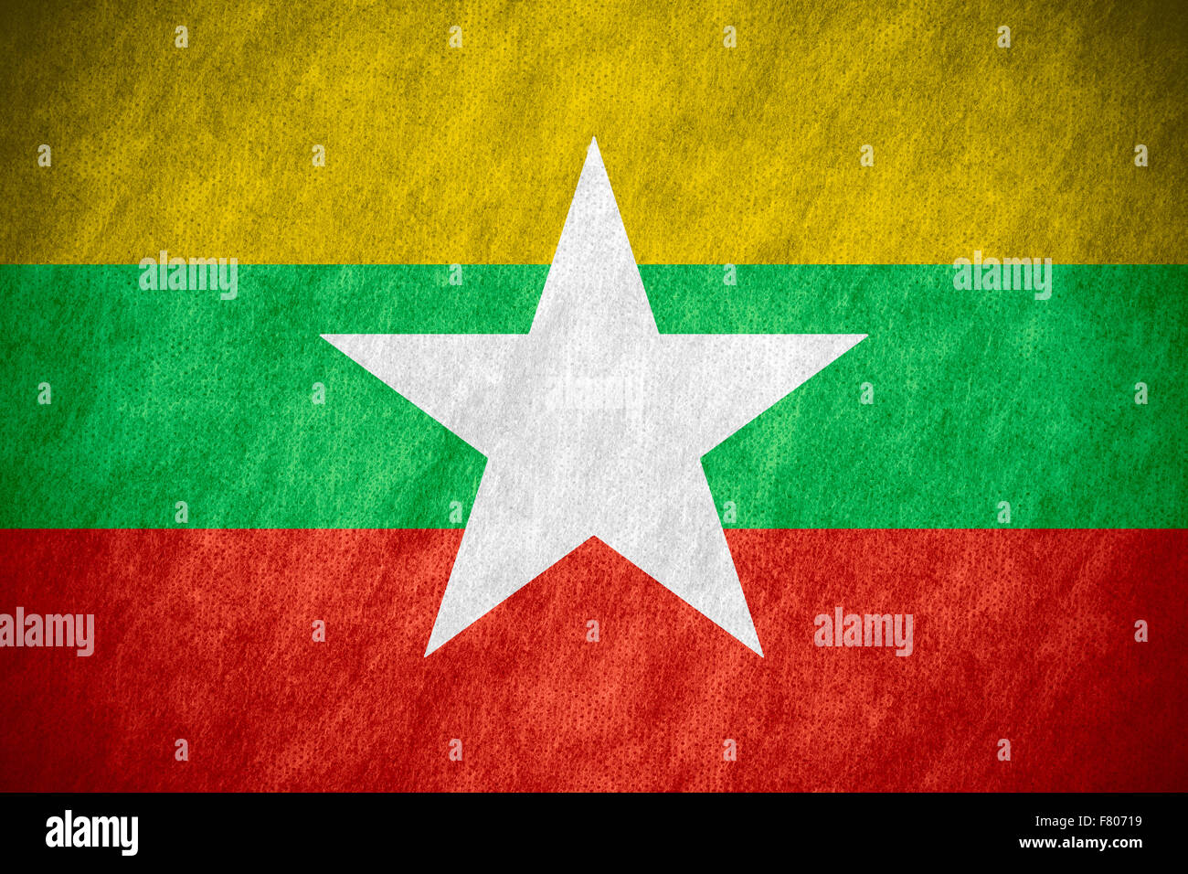 flag of Burma or Burmese banner on canvas texture, Myanmar Stock Photo ...