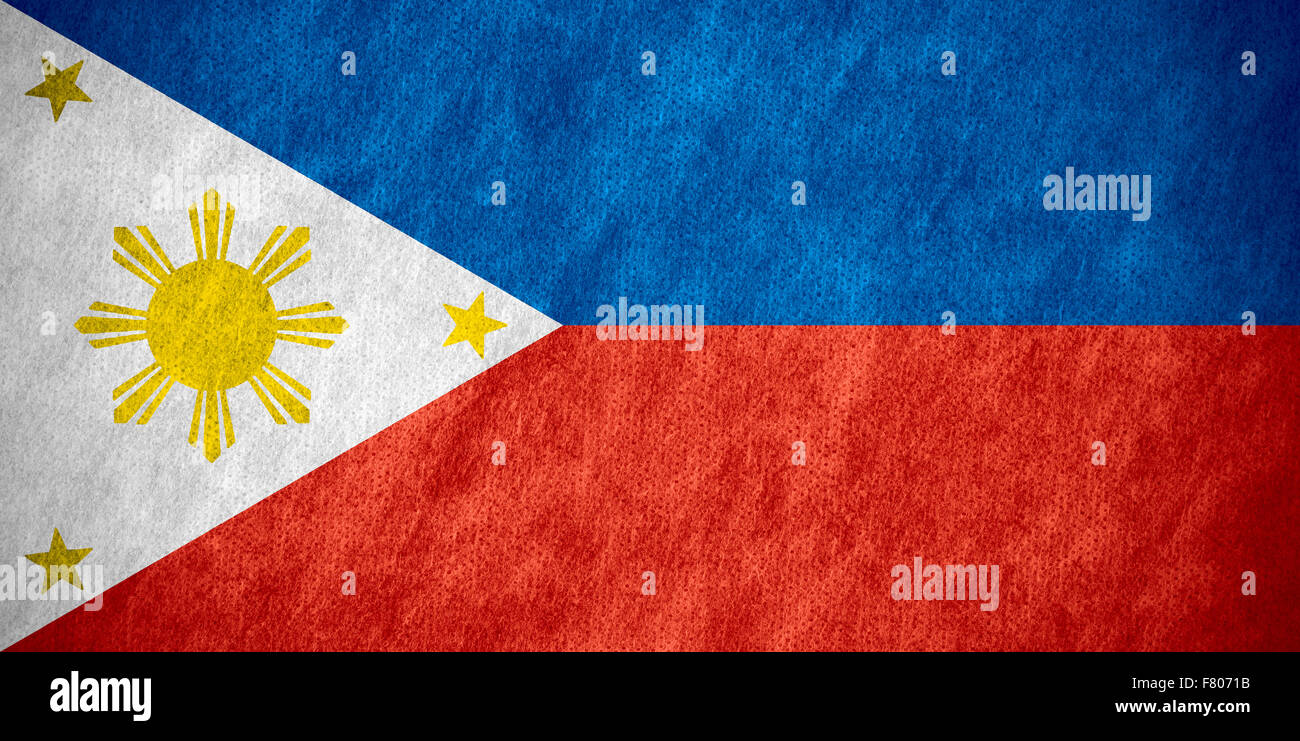 flag of Philippines or Philippi banner on canvas texture Stock Photo ...