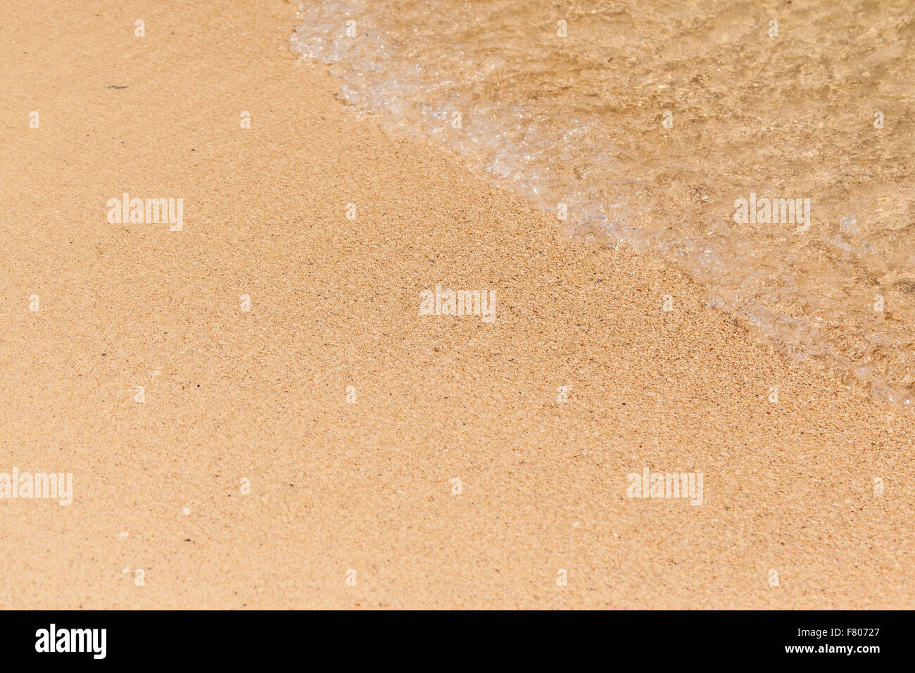 close up shot of the shoreline in a tropical beach with clean sand ...