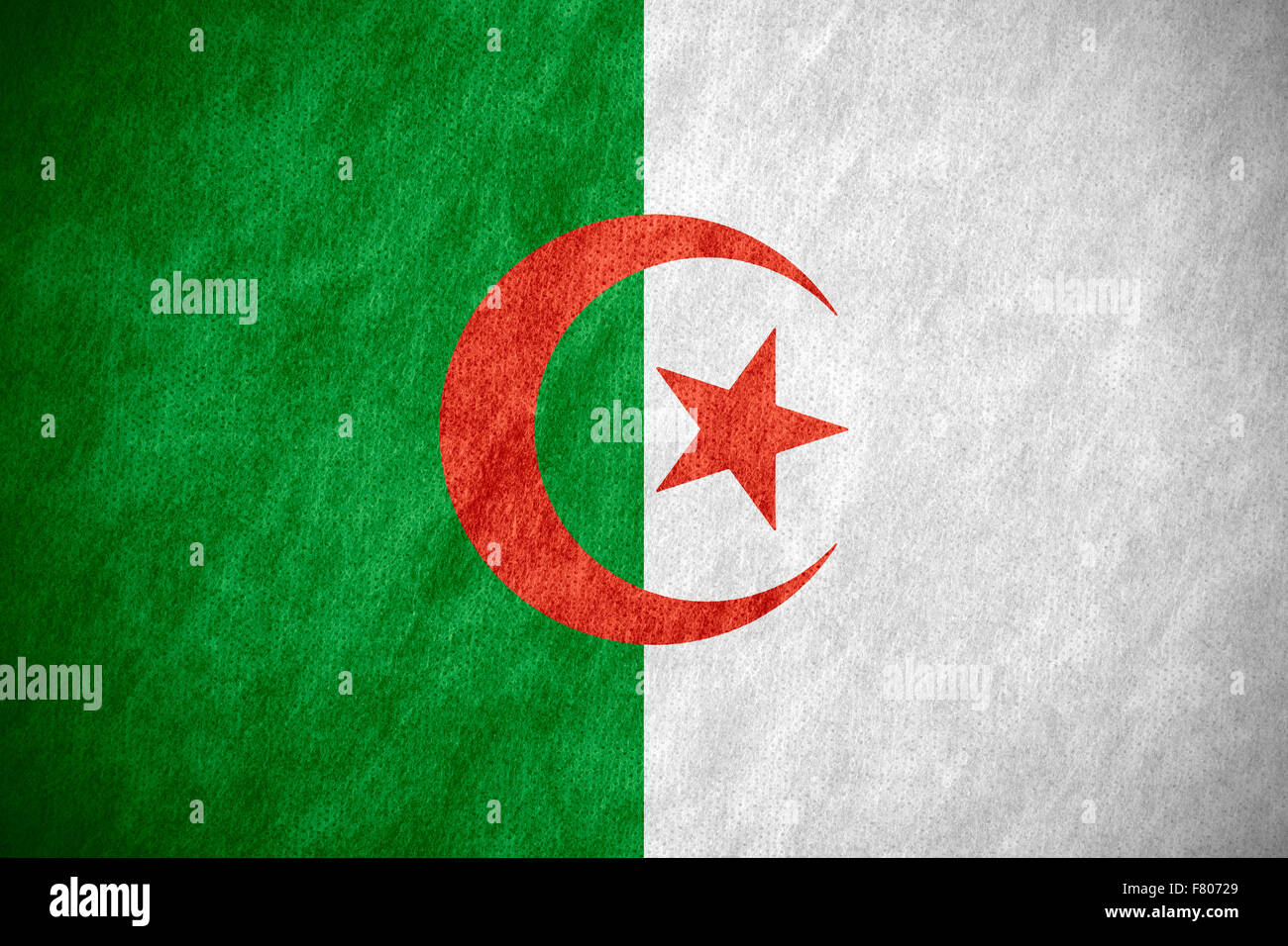 flag of Algeria or Algerian banner on canvas texture Stock Photo - Alamy