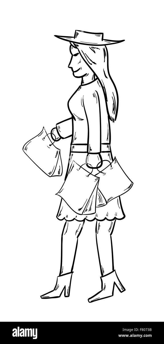 Gift bag drawing shopping Cut Out Stock Images & Pictures - Alamy