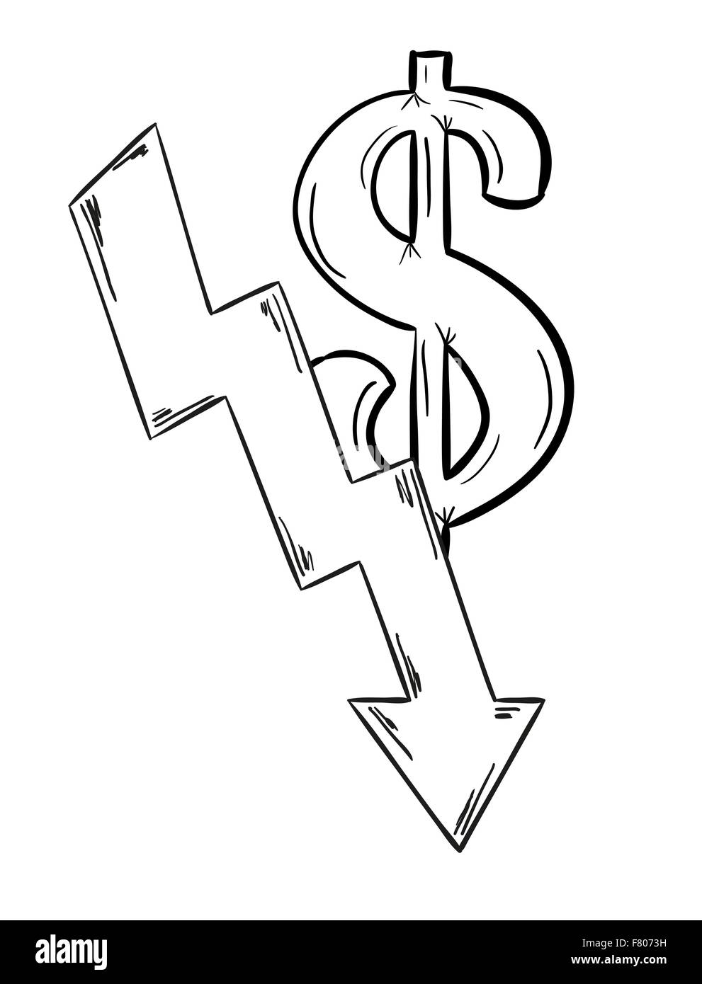 Downward graph money Black and White Stock Photos & Images - Alamy