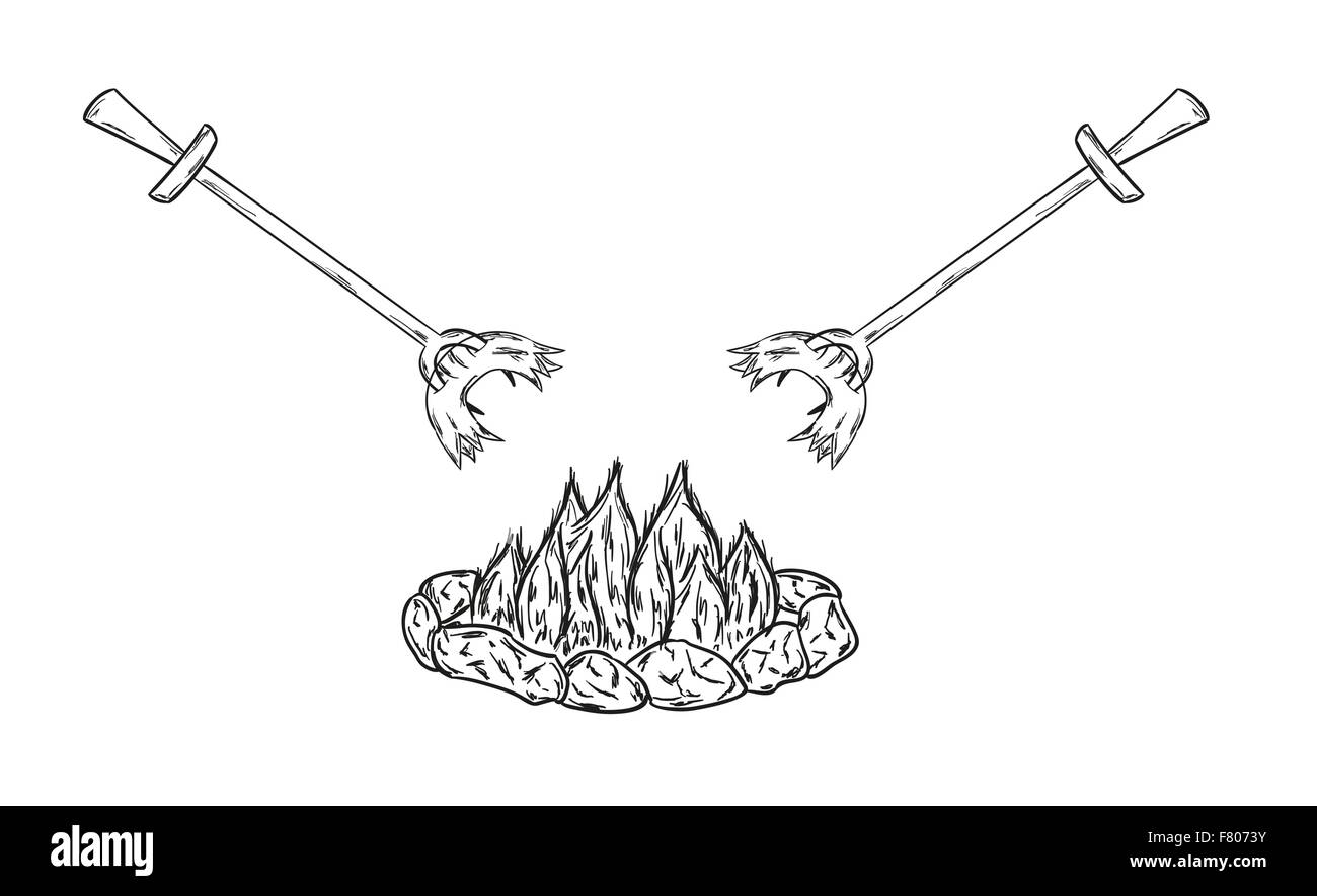 Fire drawn chalk on Stock Vector Images - Alamy