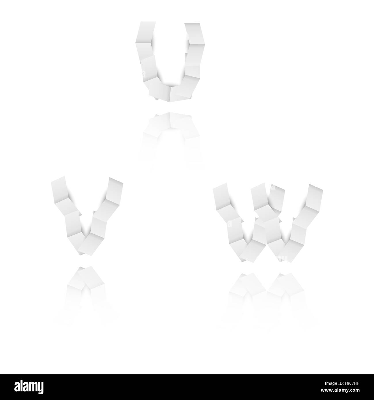 paper alphabet letters / font, U, V, W Stock Vector Image & Art - Alamy