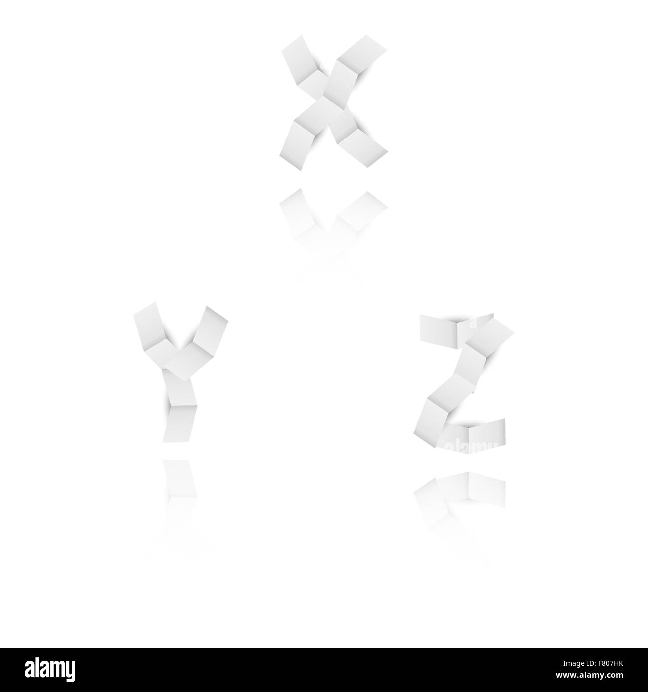 paper alphabet letters / font, X,Y,Z Stock Vector Image & Art - Alamy