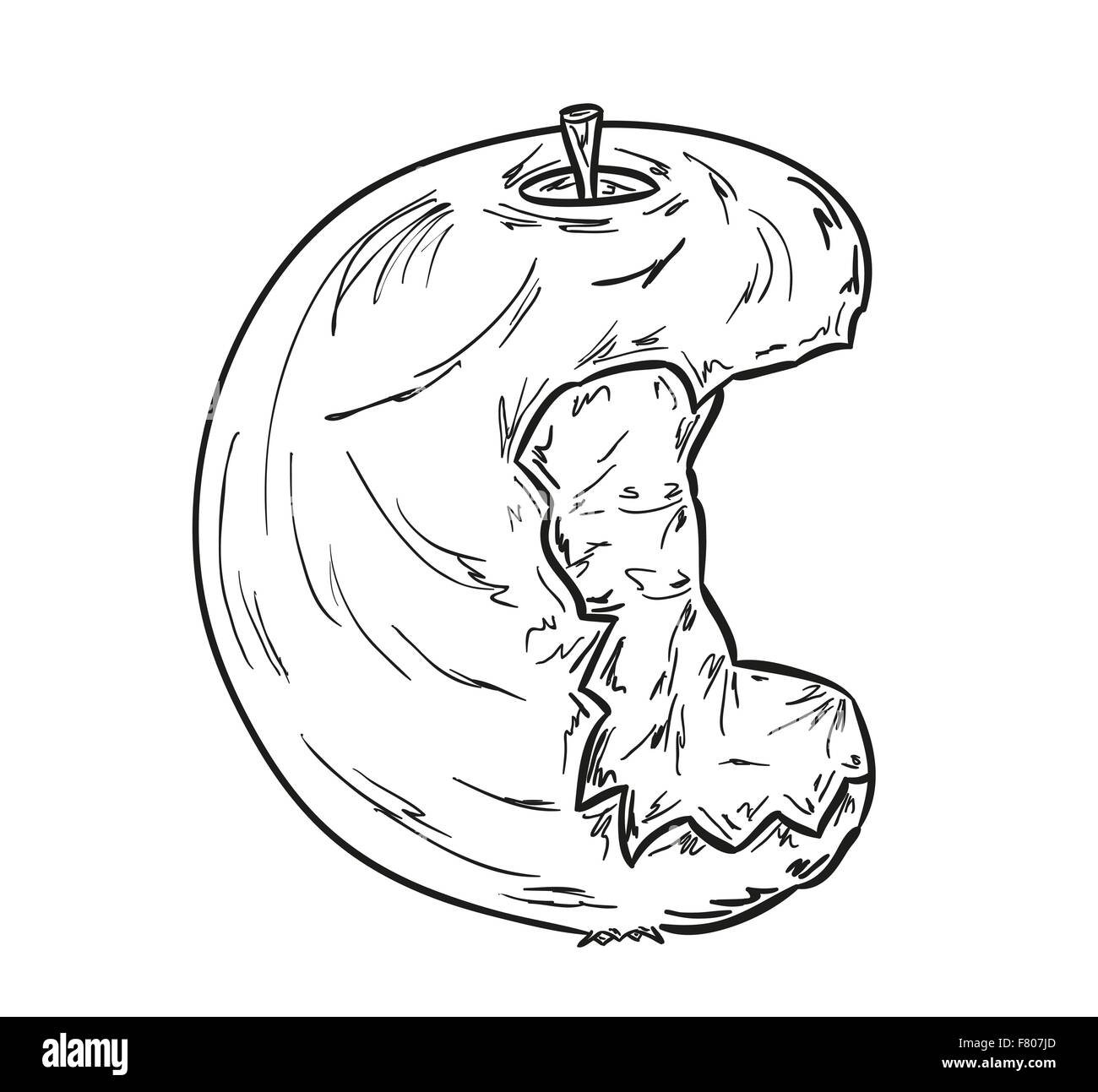 Red apple hand drawn Cut Out Stock Images & Pictures - Alamy