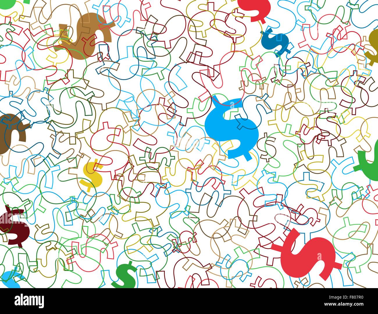 background with colorful symbols of dollar currency Stock Vector Image ...