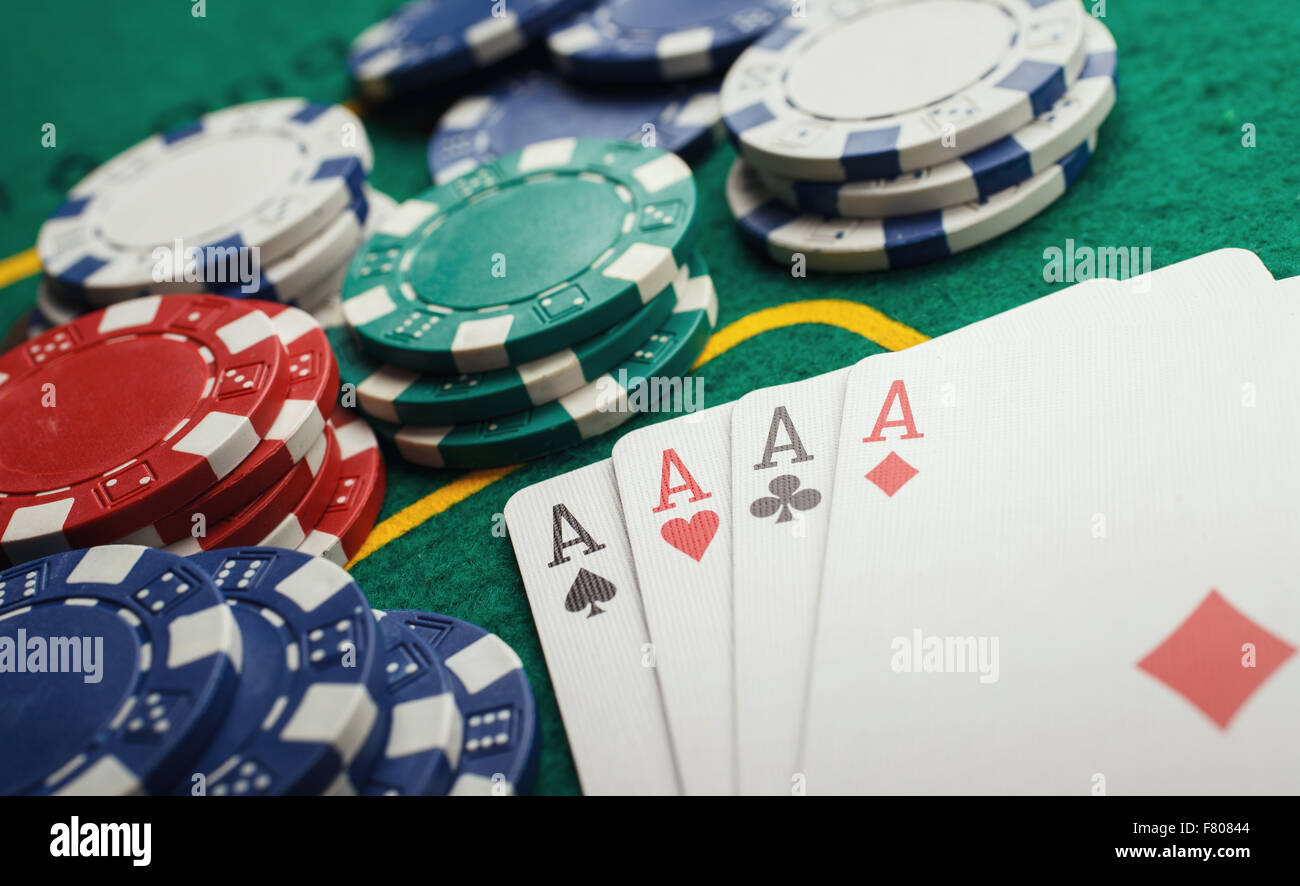 poker four aces Stock Photo - Alamy