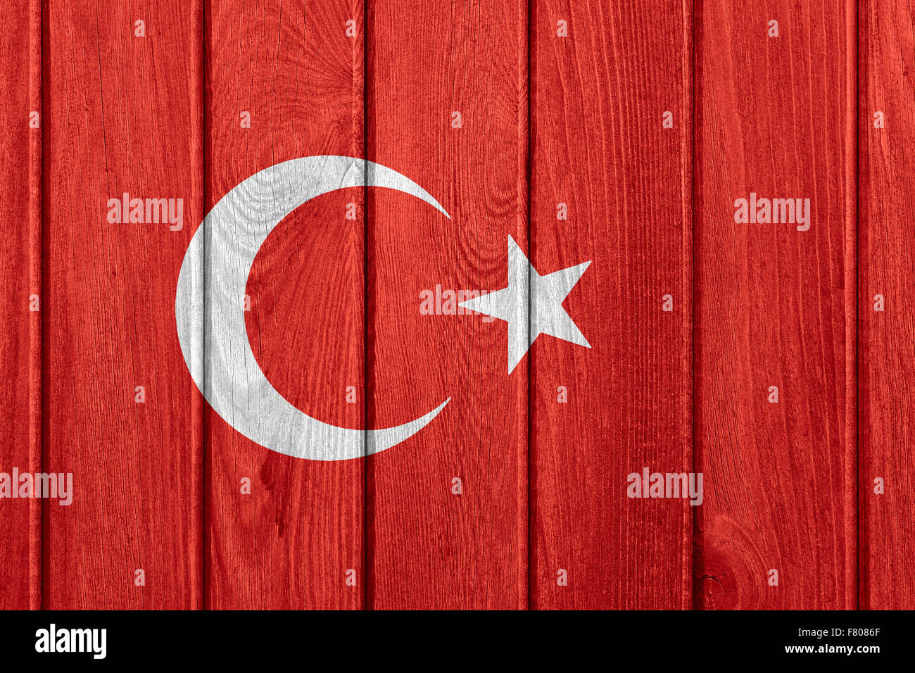 flag of Turkey or Turkish banner on wooden background Stock Photo - Alamy