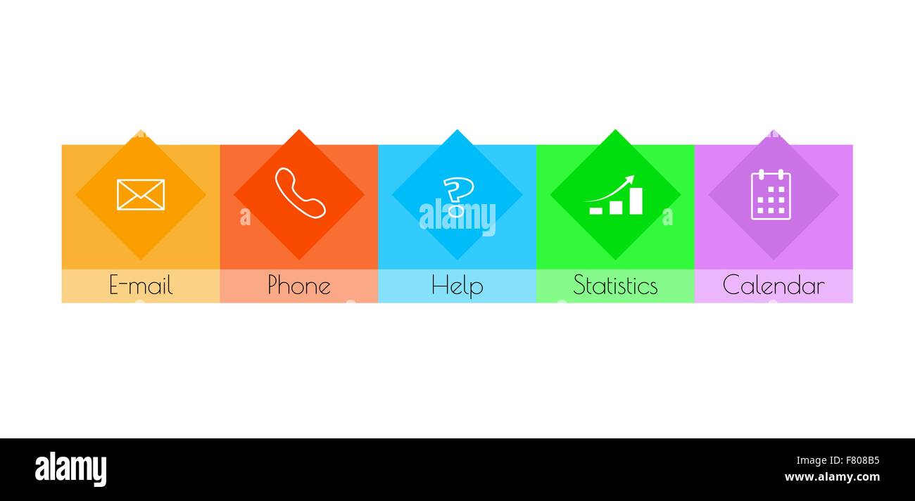 Flat icons square hi-res stock photography and images - Alamy