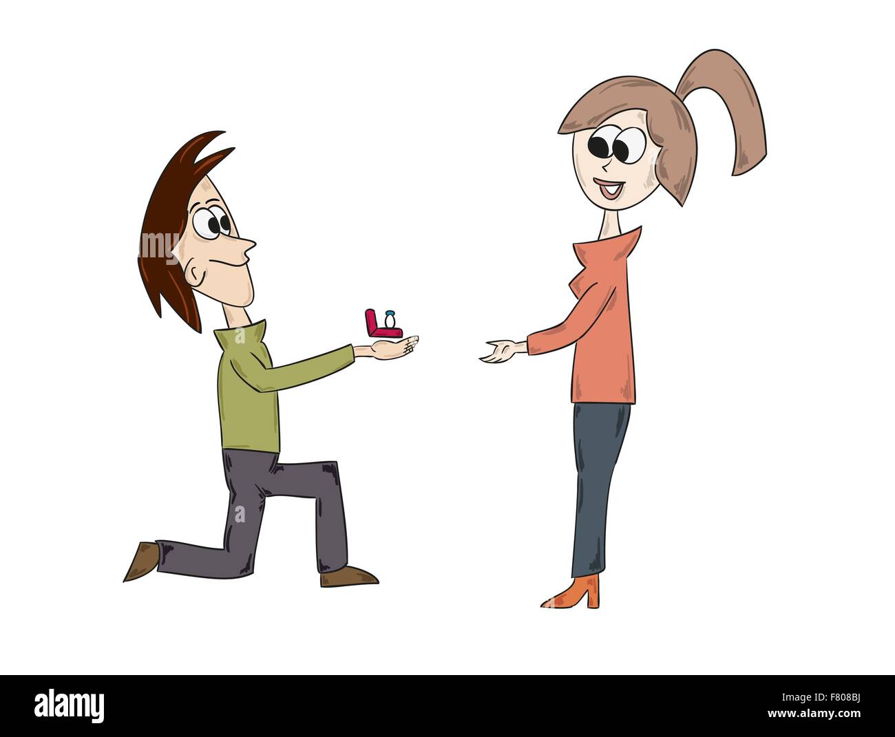 Man proposal wedding ring gift box Cut Out Stock Images & Pictures - Alamy