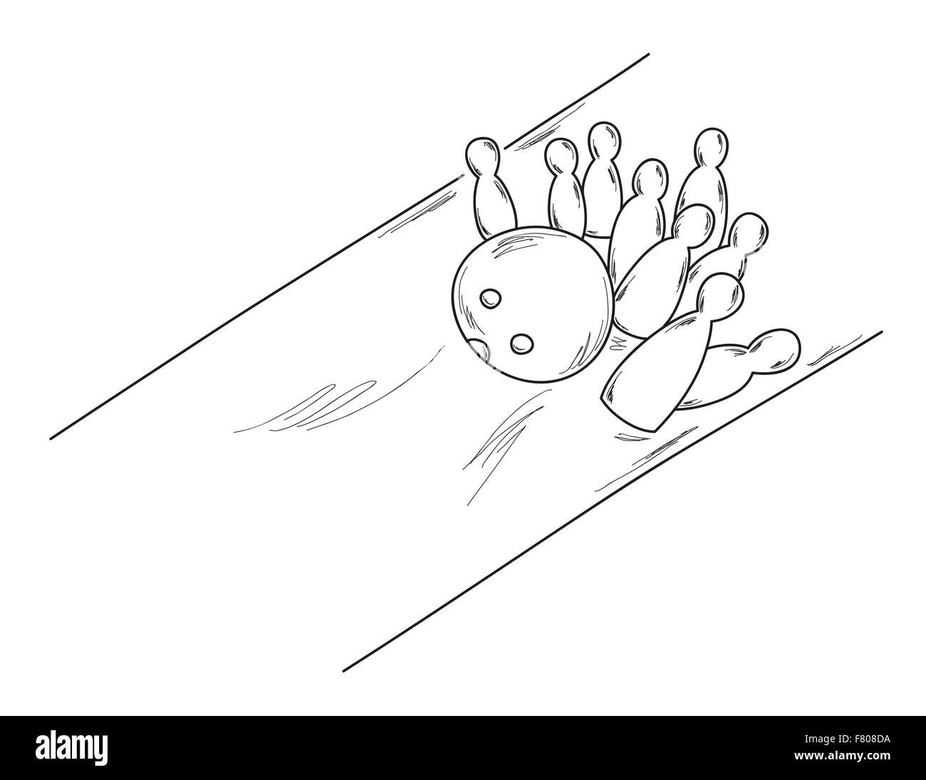 sketch of the bowling Stock Vector Image & Art - Alamy